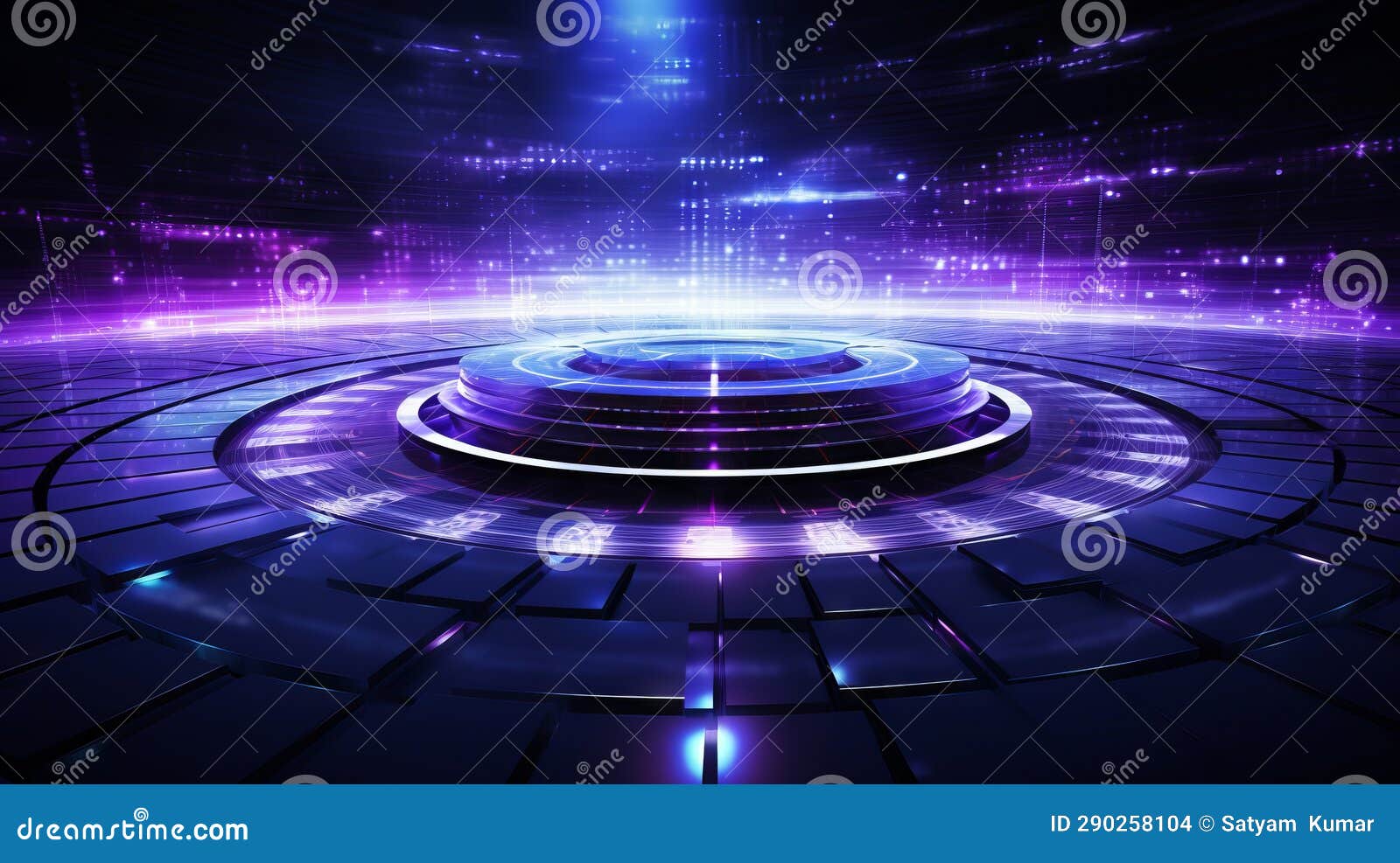Purple Technology Wide Background Generative AI Stock Illustration ...