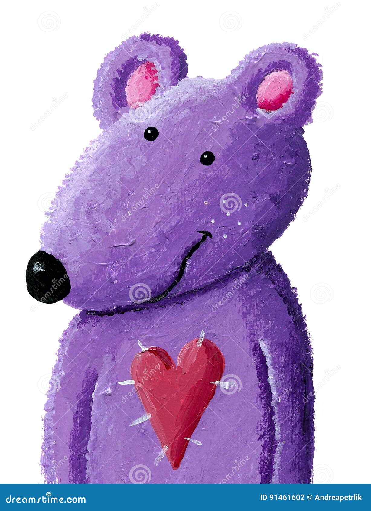 Purple teddy bear stock illustration. Illustration of cartoon - 91461602