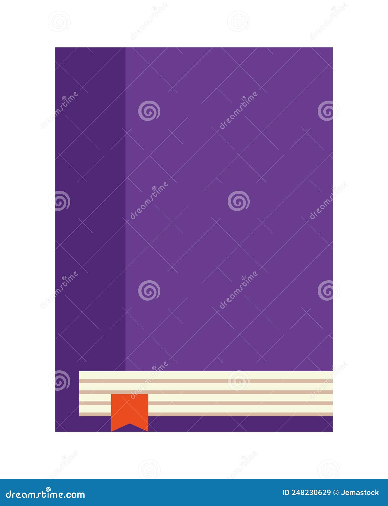 Purple textbook closed stock vector. Illustration of learning - 248230629