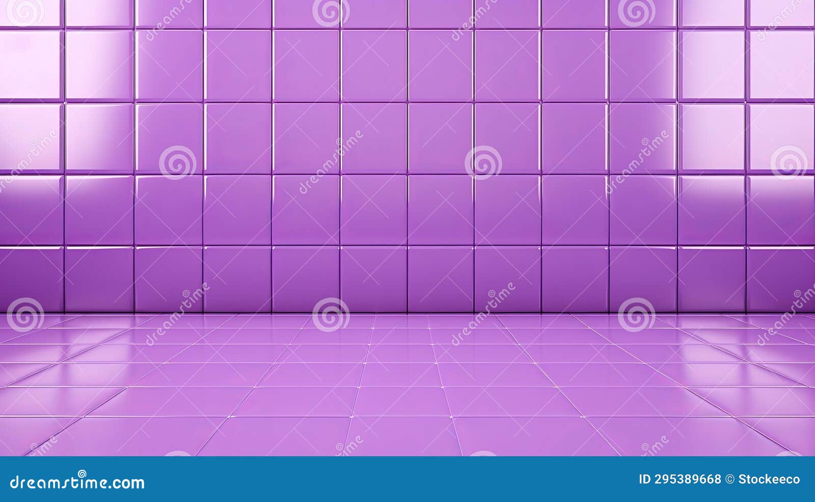 Purple Tile Wall: Minimalist Stage Design with Neon Colors Stock ...