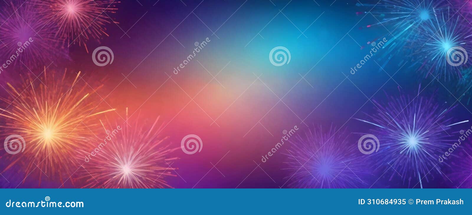 Purple To Blue To Pink with Fireworks: Gradient Background Stock ...