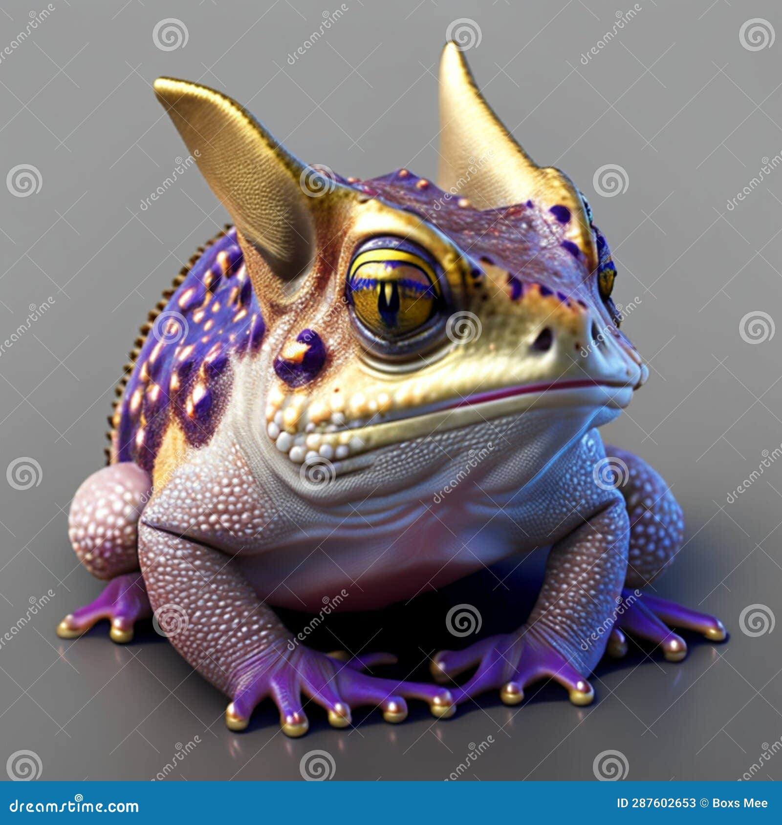 Purple Toad on a Gray Background. Close-up Stock Image - Image of ...