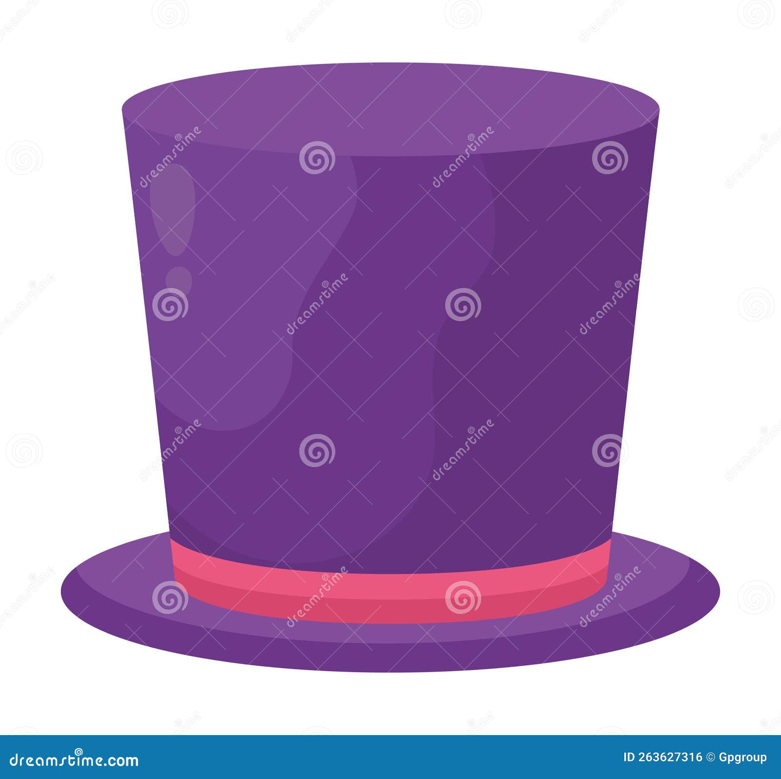 Purple top hat stock vector. Illustration of vector - 263627316