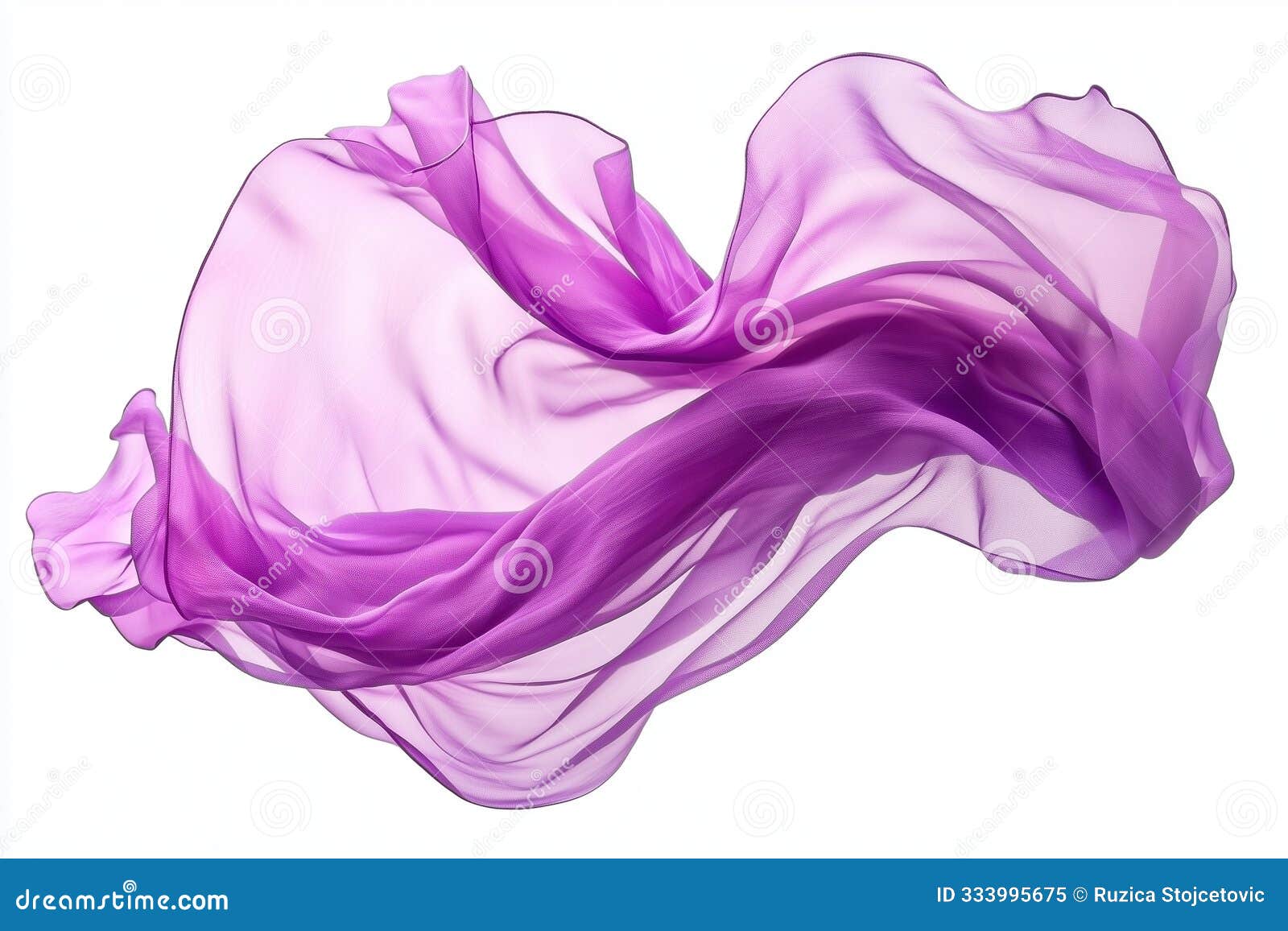 Purple Transparent Flying Fabric on a White Background Ai Photo Stock ...