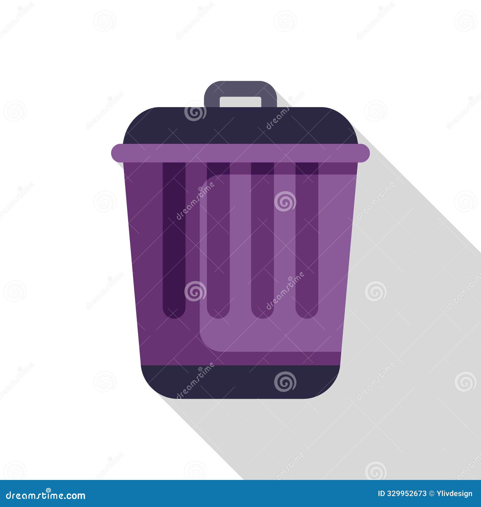 Purple Trash Can Standing with Closed Lid Stock Illustration ...