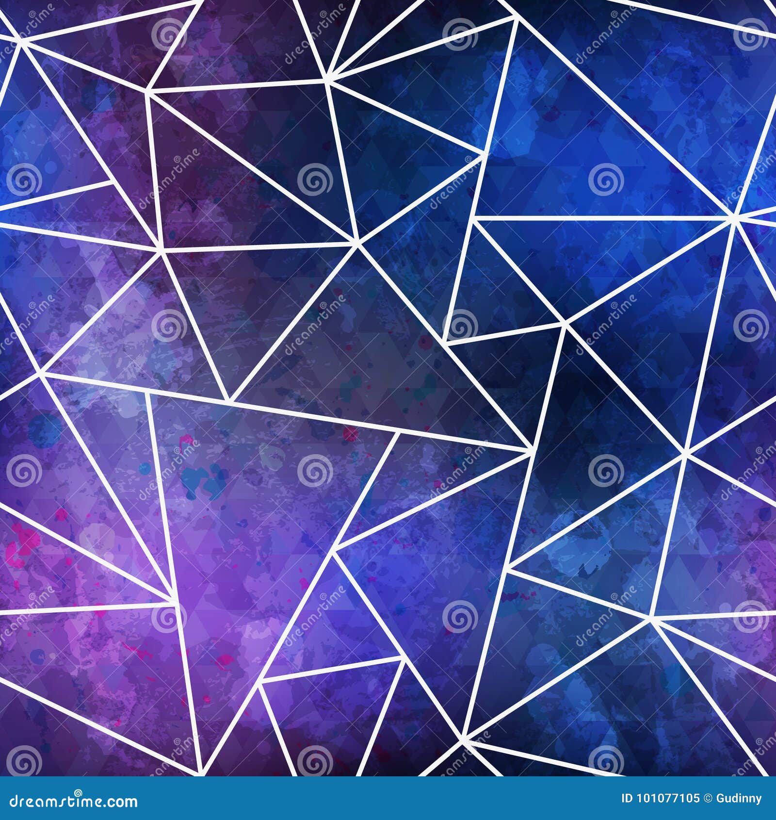 Purple Triangle Seamless Pattern with Grunge Effect Stock Vector ...