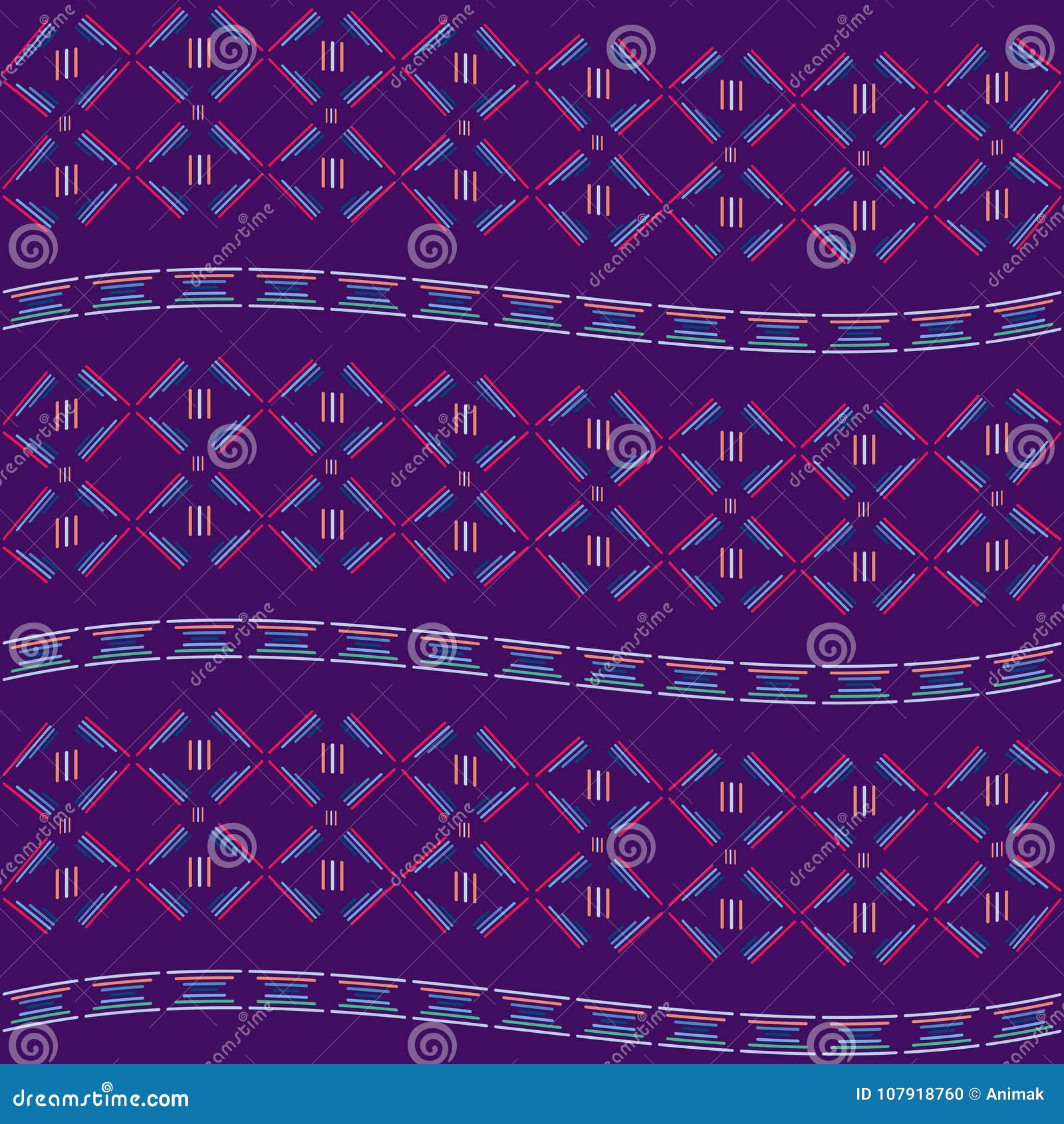 Purple Tribal Seamless Pattern. Stock Vector - Illustration of arabic ...