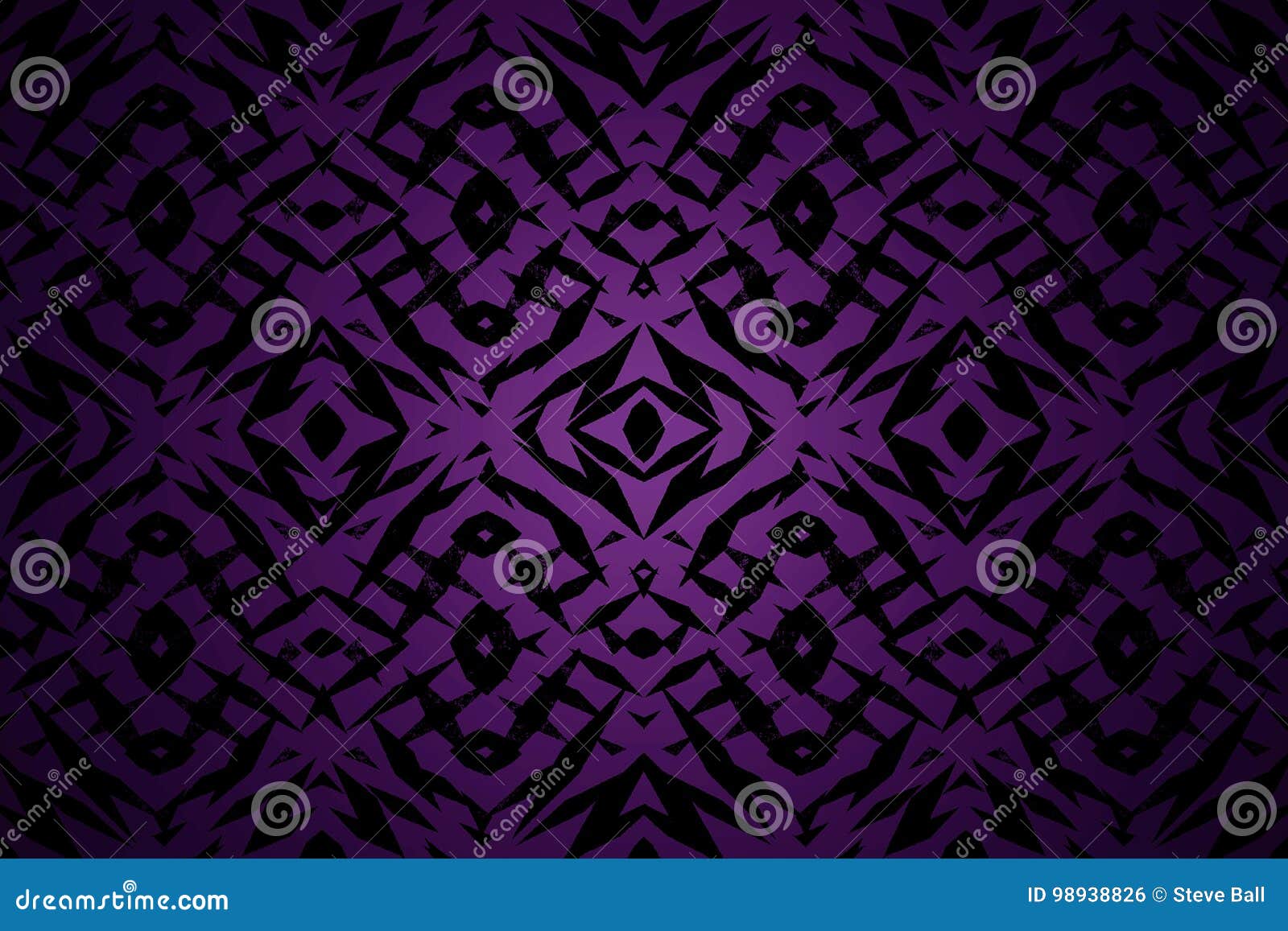 Purple Tribal Shapes Pattern Stock Illustration - Illustration of ...