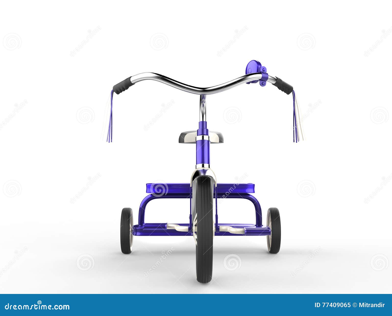 Purple Tricycles - Front View Closeup Stock Illustration - Illustration ...