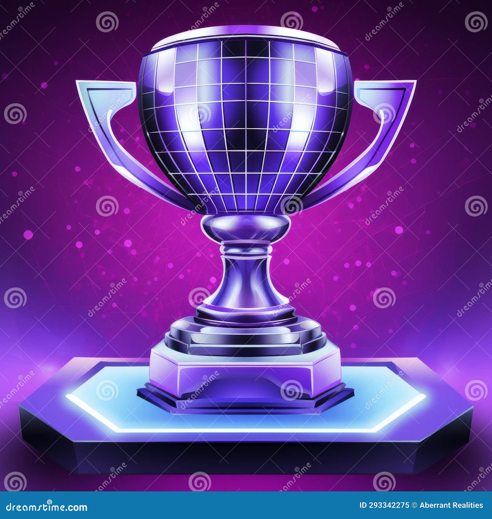 A Purple Trophy on a Purple Background Stock Illustration ...