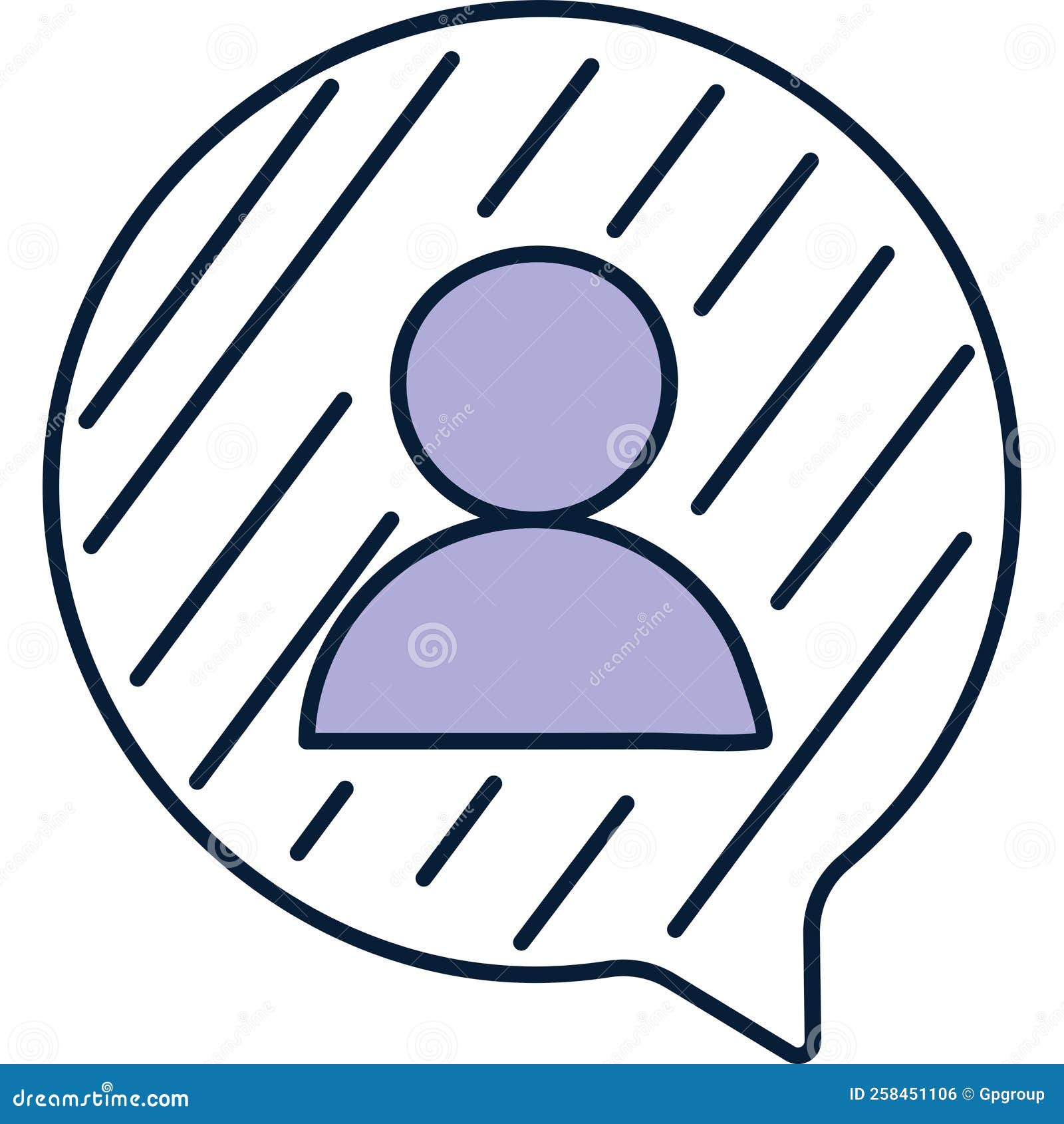 Purple user bubble stock vector. Illustration of mobile - 258451106