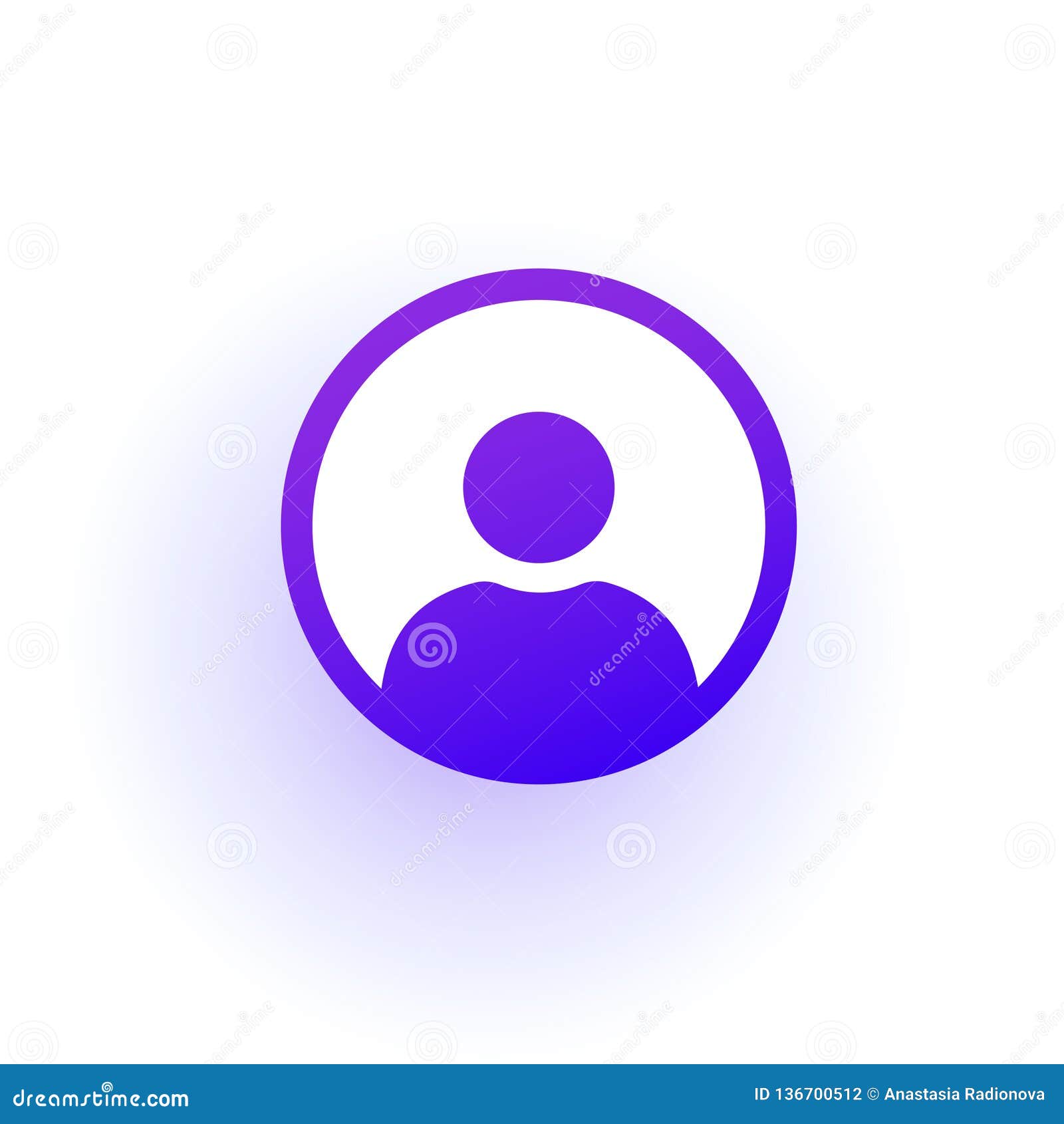 Purple User Icon in the Circle. a Solid Gradient. Stock Vector ...