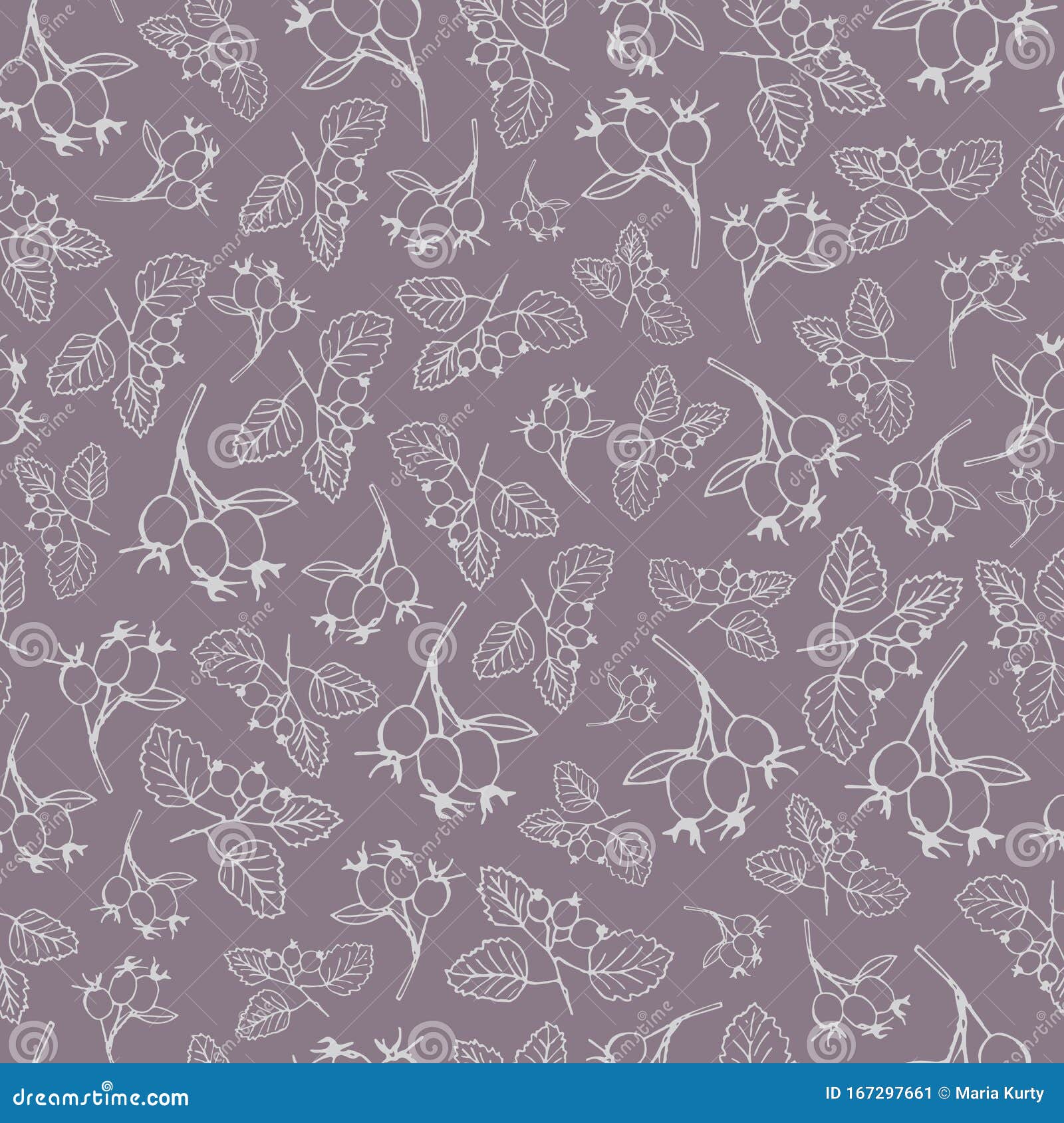 Purple Vector Repeat Pattern with Briar Berries Stock Vector ...