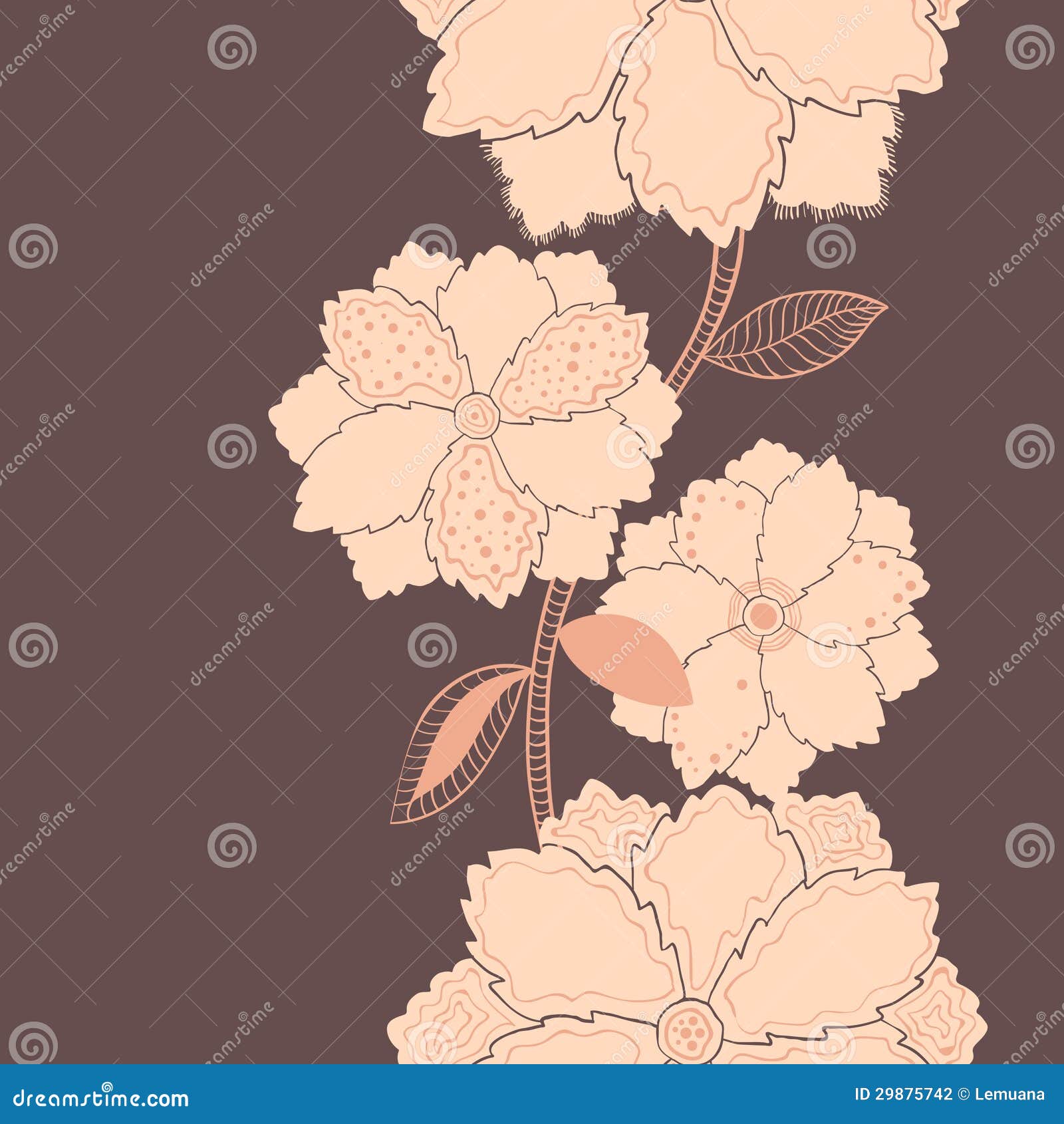 Purple Vertical Flower Pattern Stock Vector - Illustration of ...
