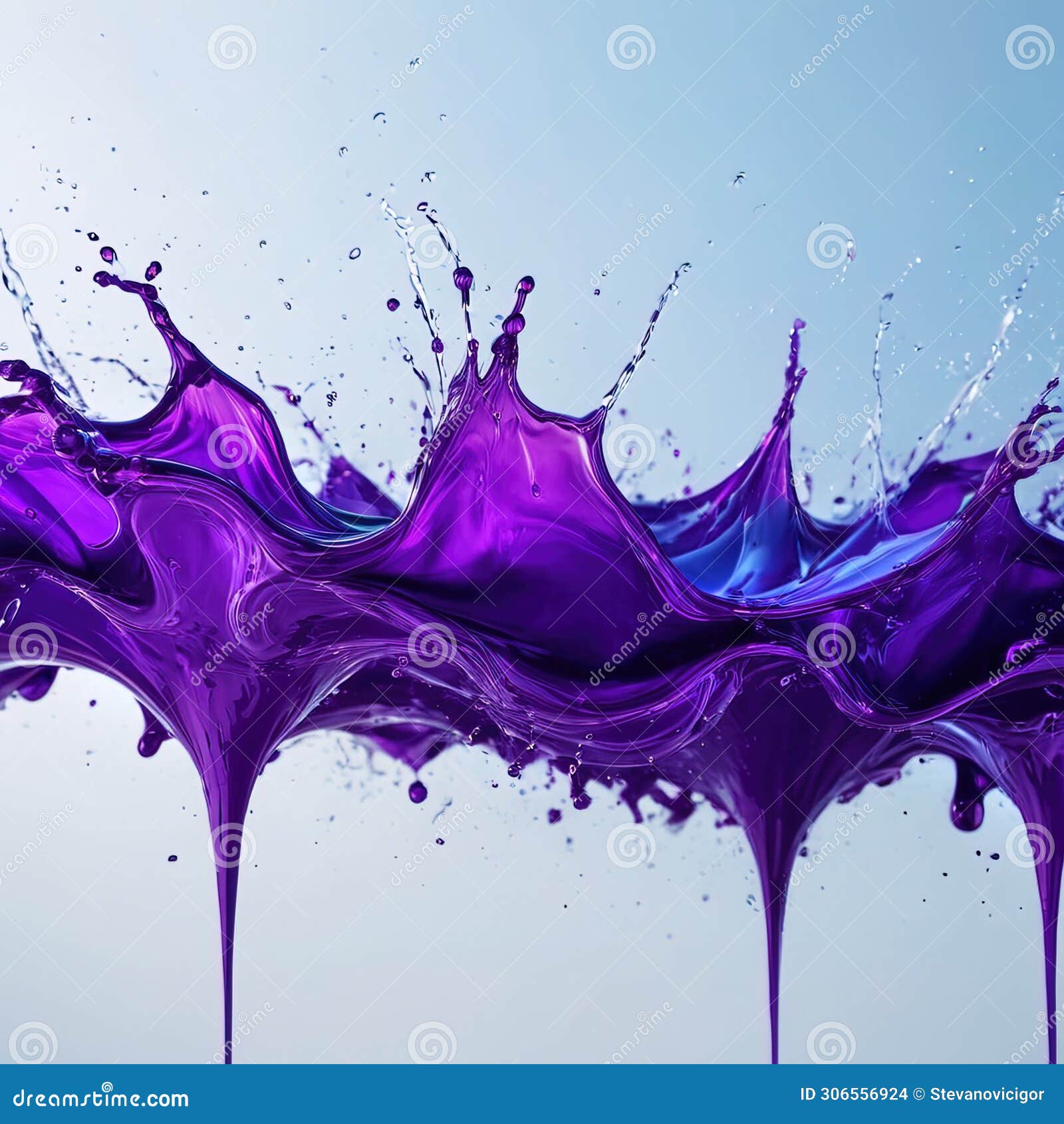 Purple Vibrant Dynamic Fluid Pour and Splash Stock Illustration ...