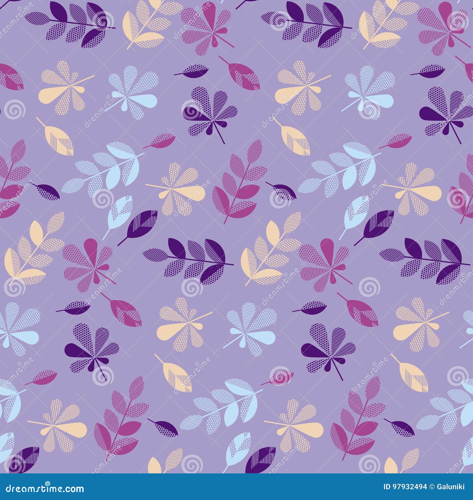 Purple and Violet Color Decorative Fall Leaves Stock Vector ...