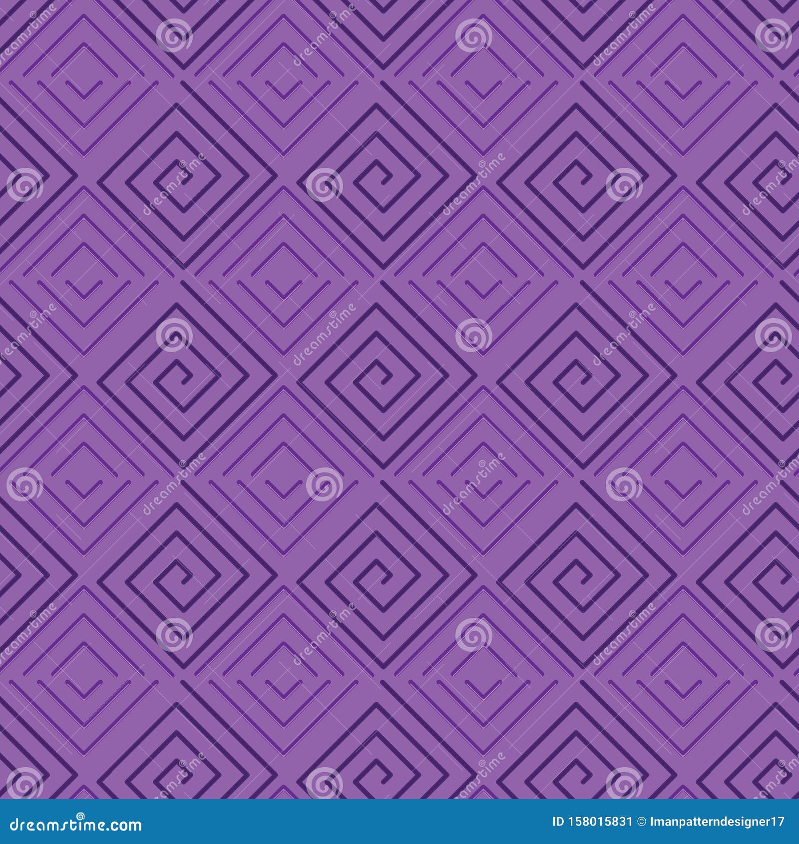 Purple and Violet Geometric Seamless Pattern with Spiral Squares and ...