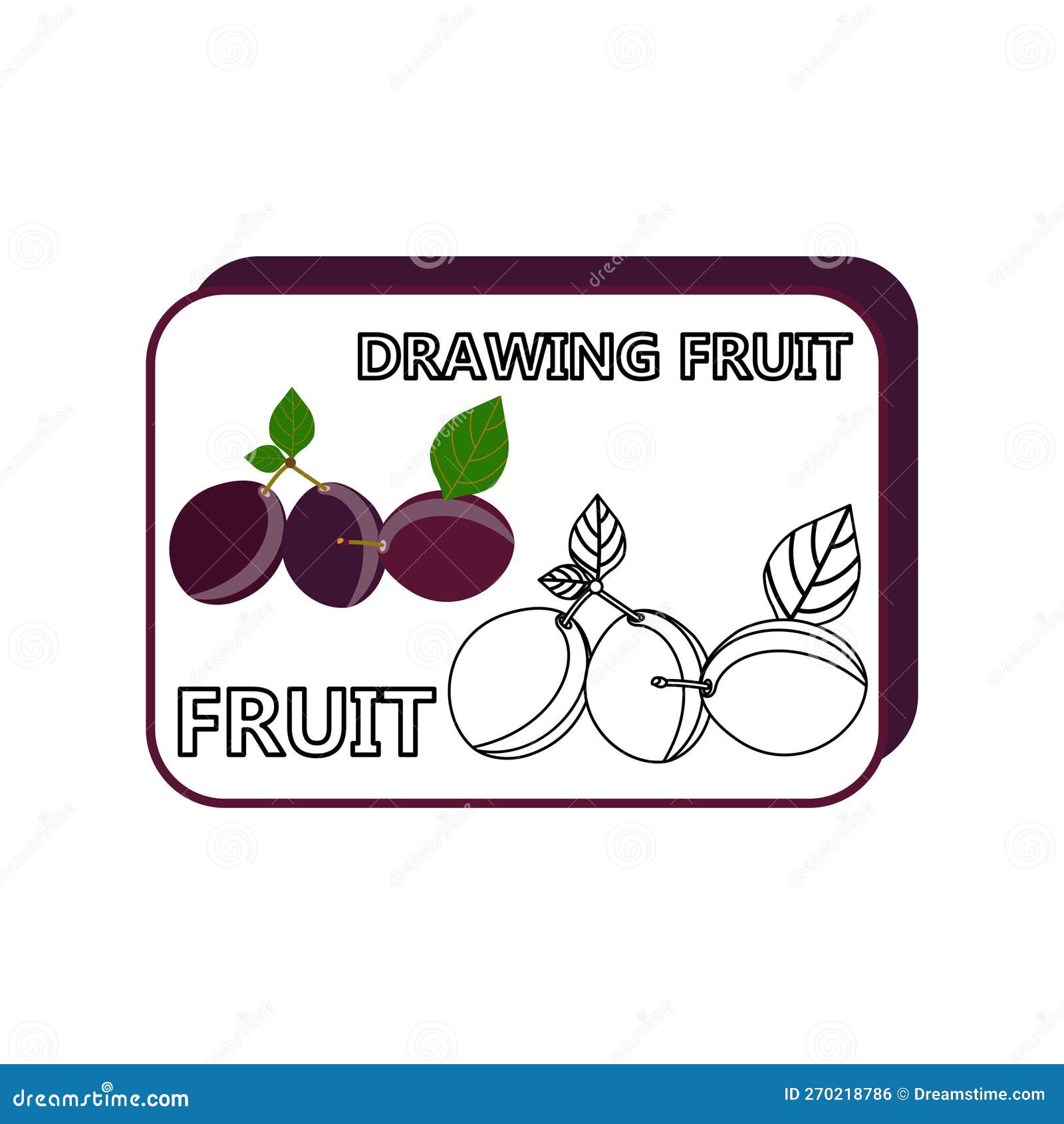 Peach Coloring Tracing Printable Child Page Education Stock Vector ...