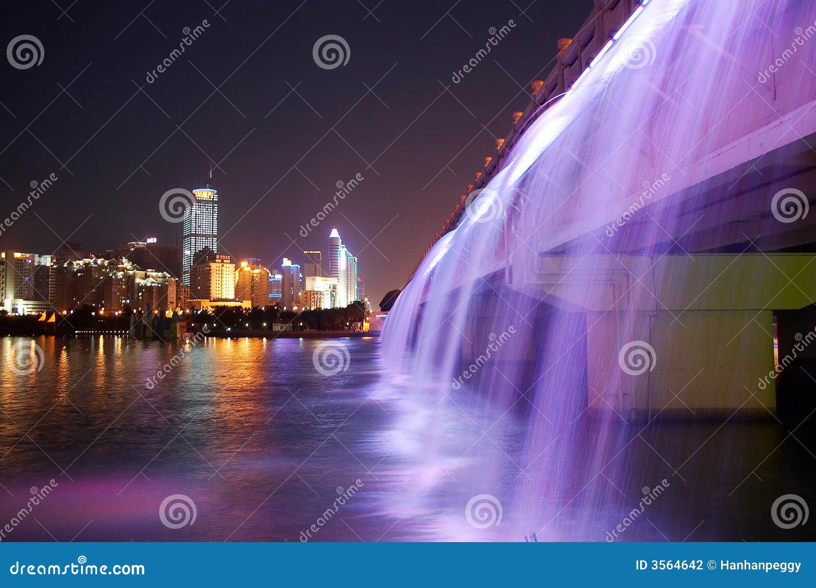 Purple waterfall stock photo. Image of modern, asian, outdoors - 3564642
