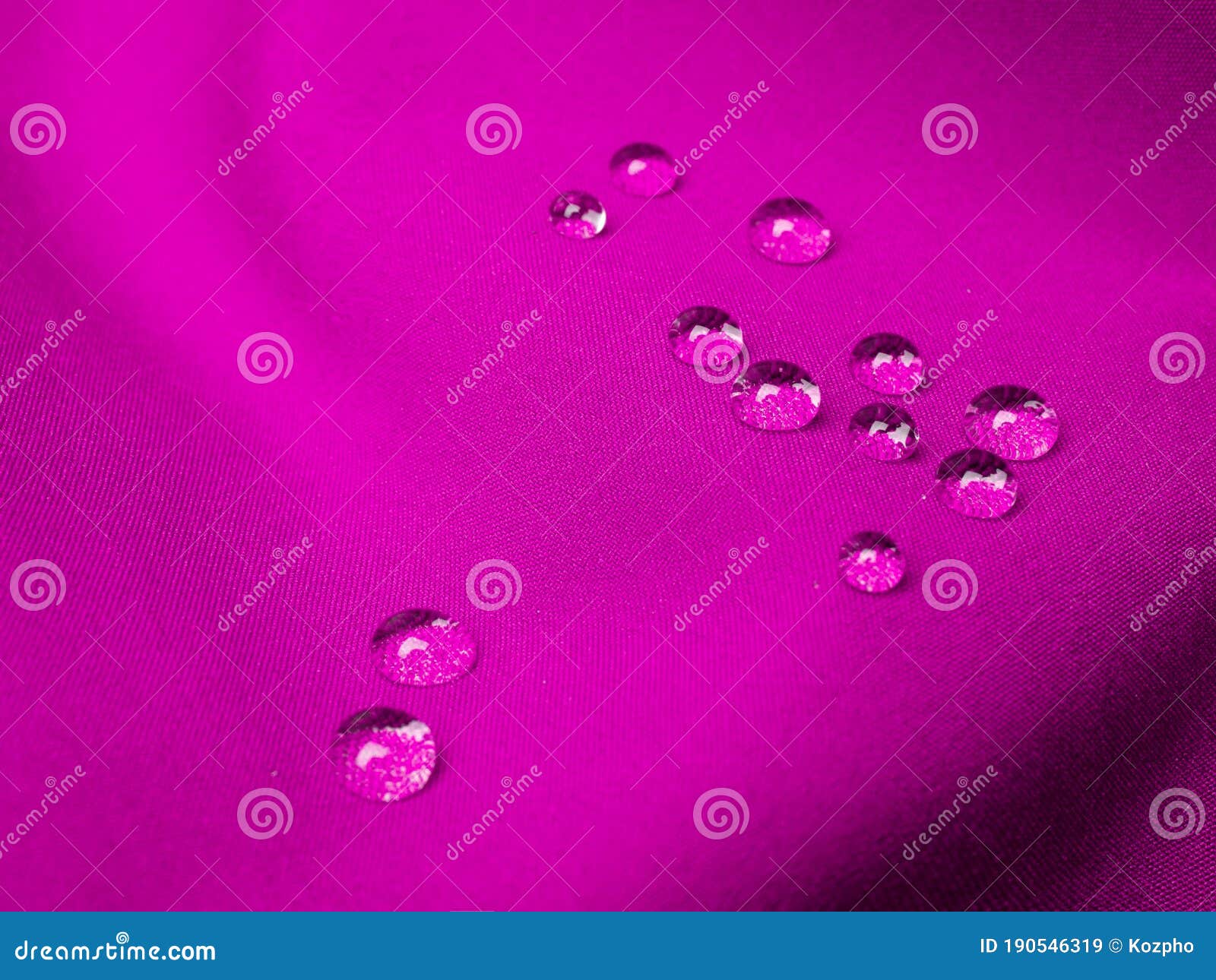 Purple Waterproof Fabric with Drops Close Up after Rain Stock Image ...