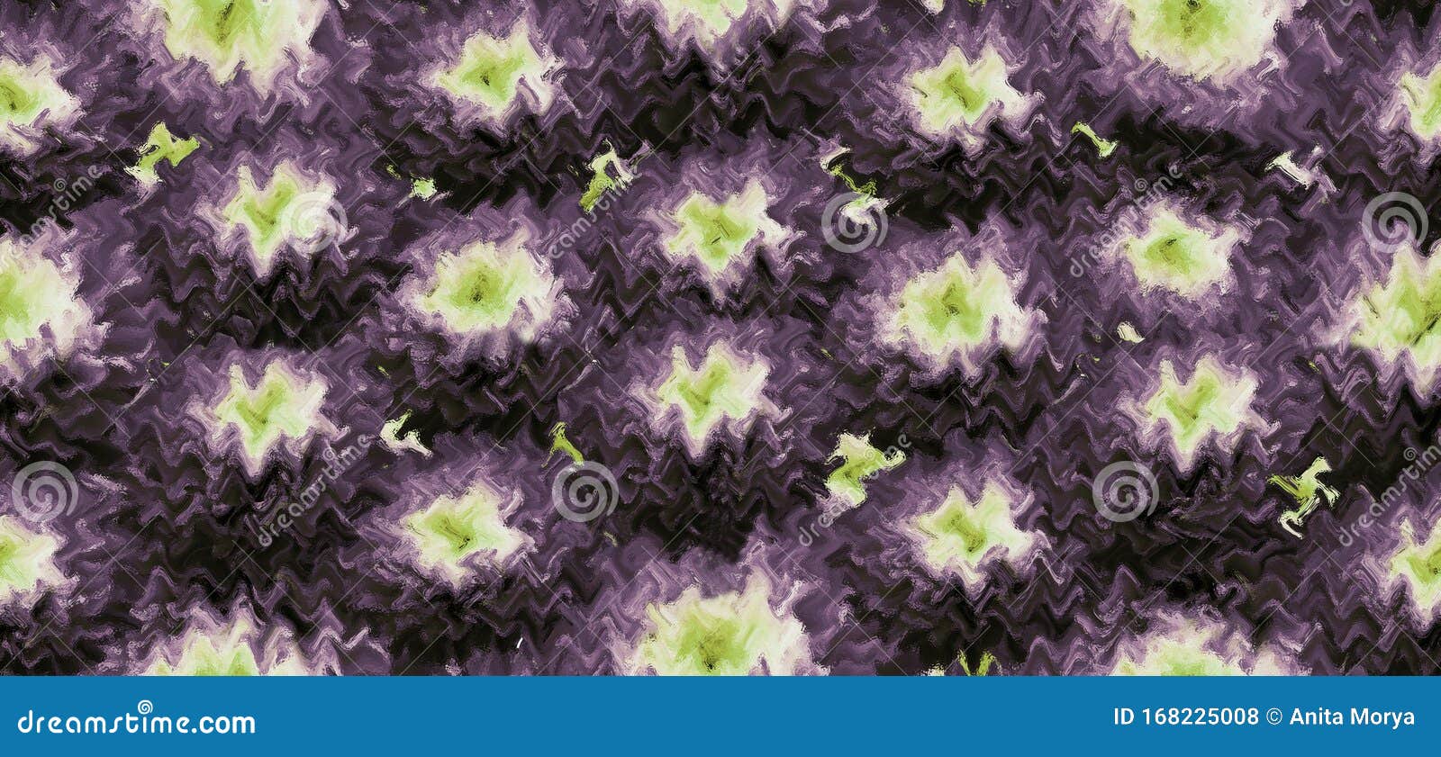 Purple Wavy Texture Effect Flower Seamless Pattern Stock Illustration ...