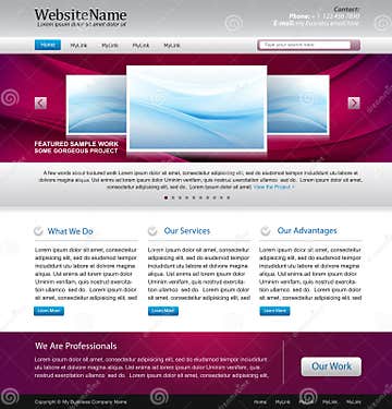 Purple Website Design Template Stock Vector - Illustration of home ...