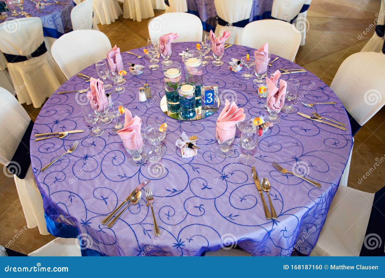 Purple Wedding Table Decorations Stock Photo - Image of table ...