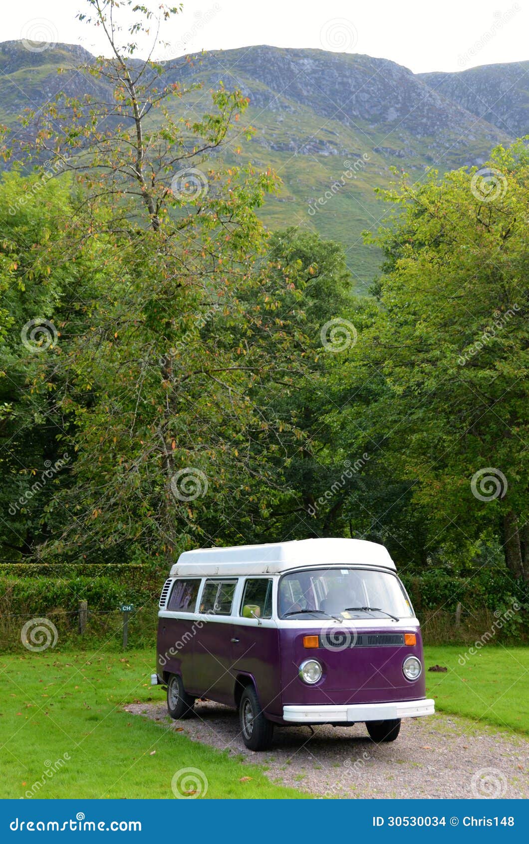 White Camper Van With Red Border Rims Royalty-Free Stock Image ...