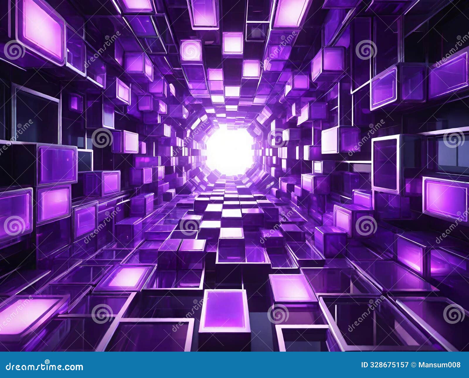 Purple and White Interior with Future and Neon Lights Stock ...