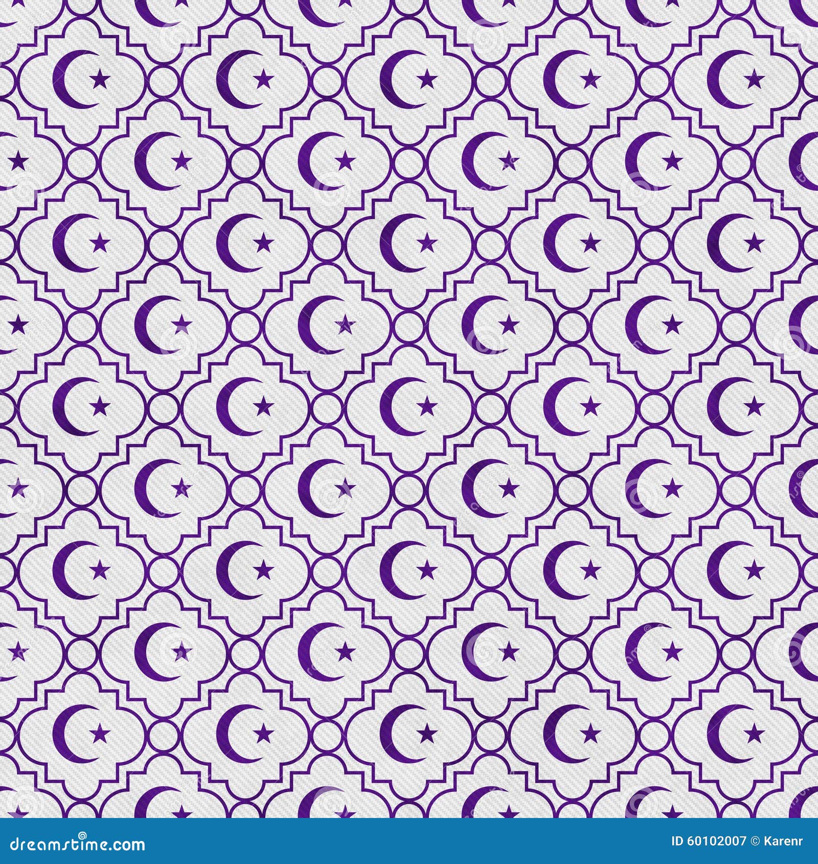 Purple and White Star and Crescent Symbol Tile Pattern Repeat Ba Stock ...