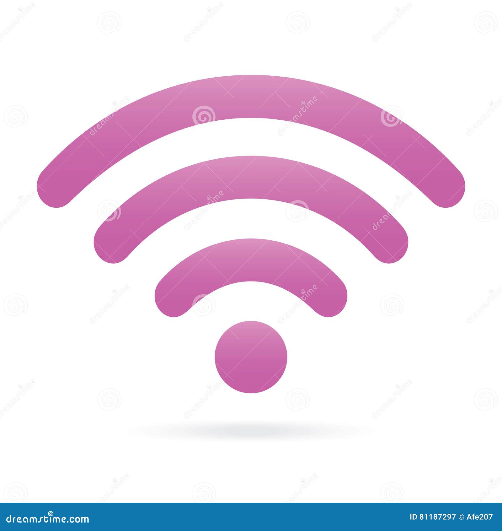 Purple Wifi Icon Wireless Symbol on Isolated Background Stock Vector ...