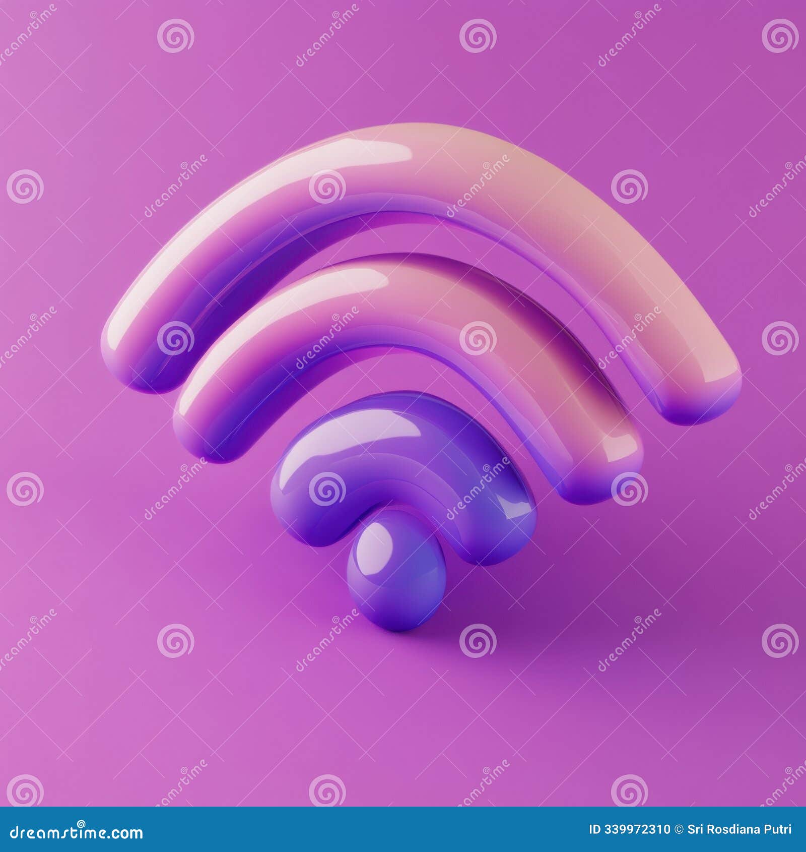 Purple Wifi Symbol on a Pink Background Stock Illustration ...