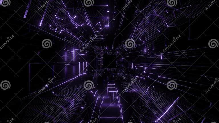 Purple Wireframe Design with Nice Reflection 3d Rendering Background ...