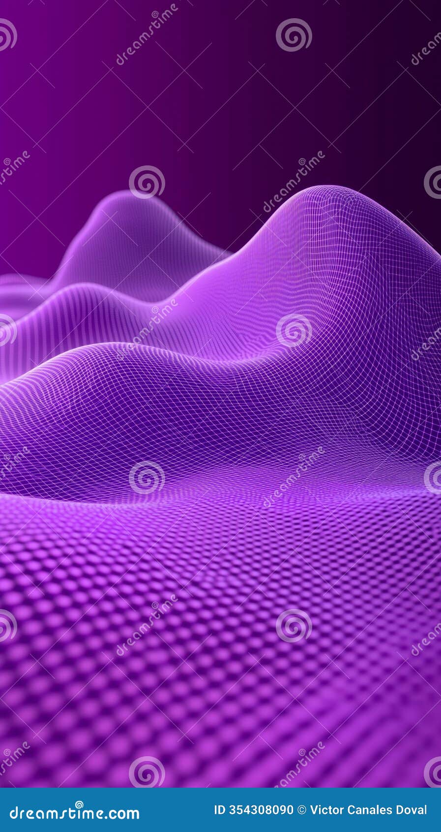 Purple Wireframe Mesh Abstract Background Creating Smooth Waves for ...
