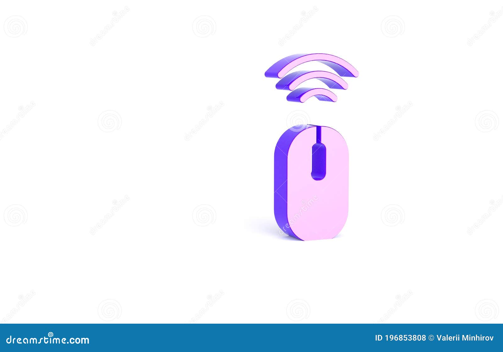 Purple Wireless Computer Mouse System Icon Isolated on White Background ...