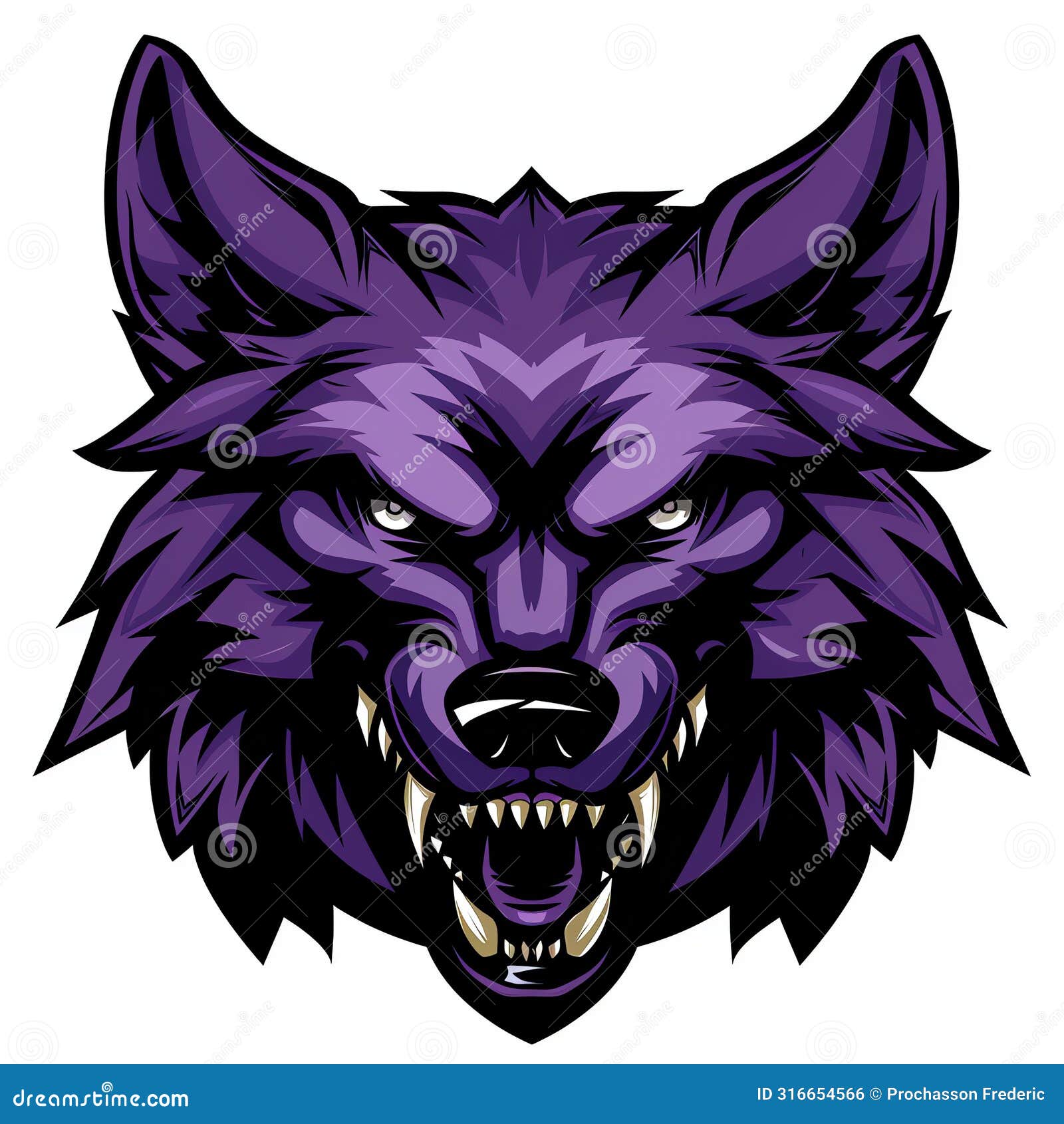 Purple Wolf Logo, AI Generated Stock Illustration - Illustration of ...