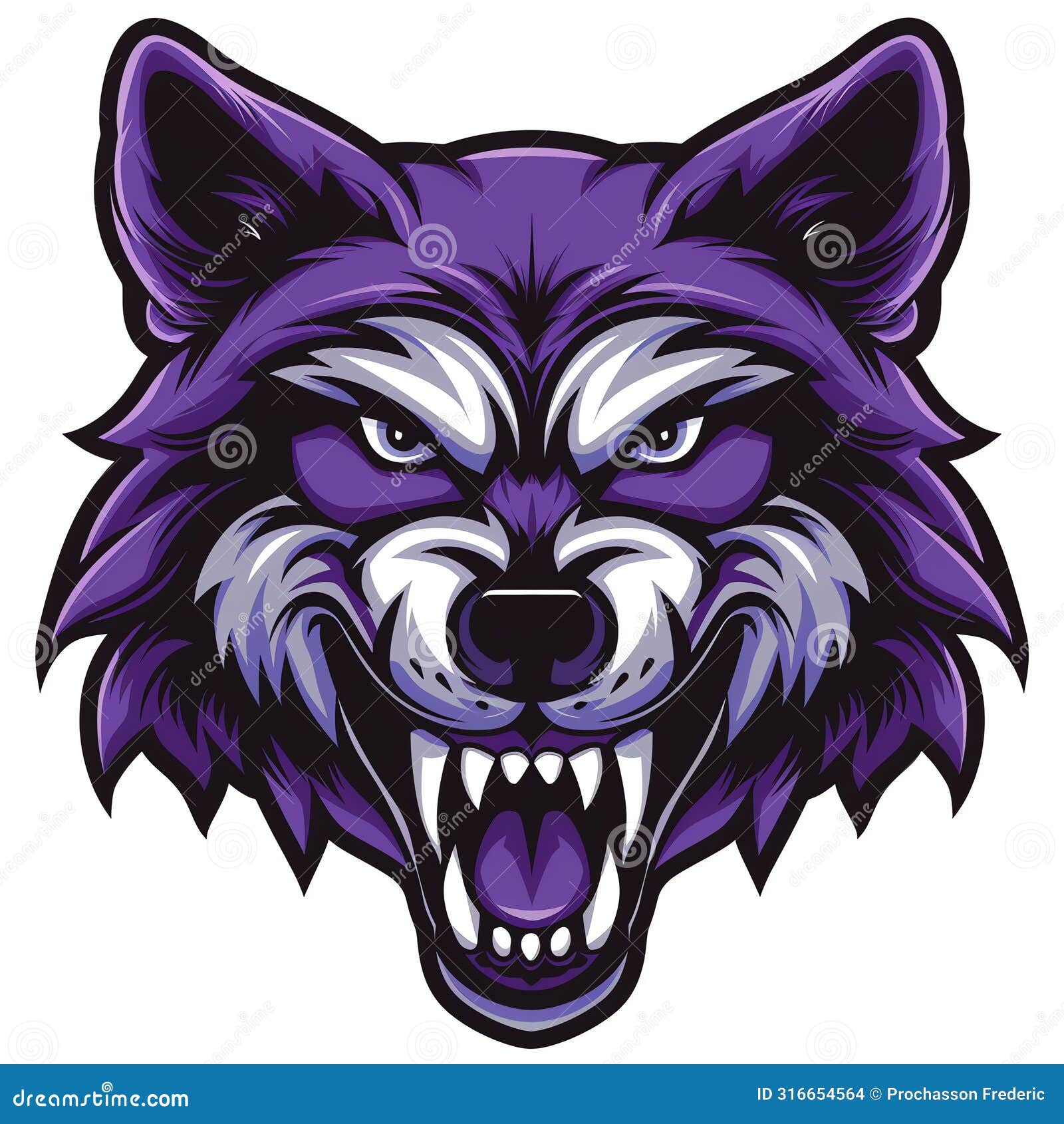 Purple Wolf Logo, AI Generated Stock Illustration - Illustration of ...