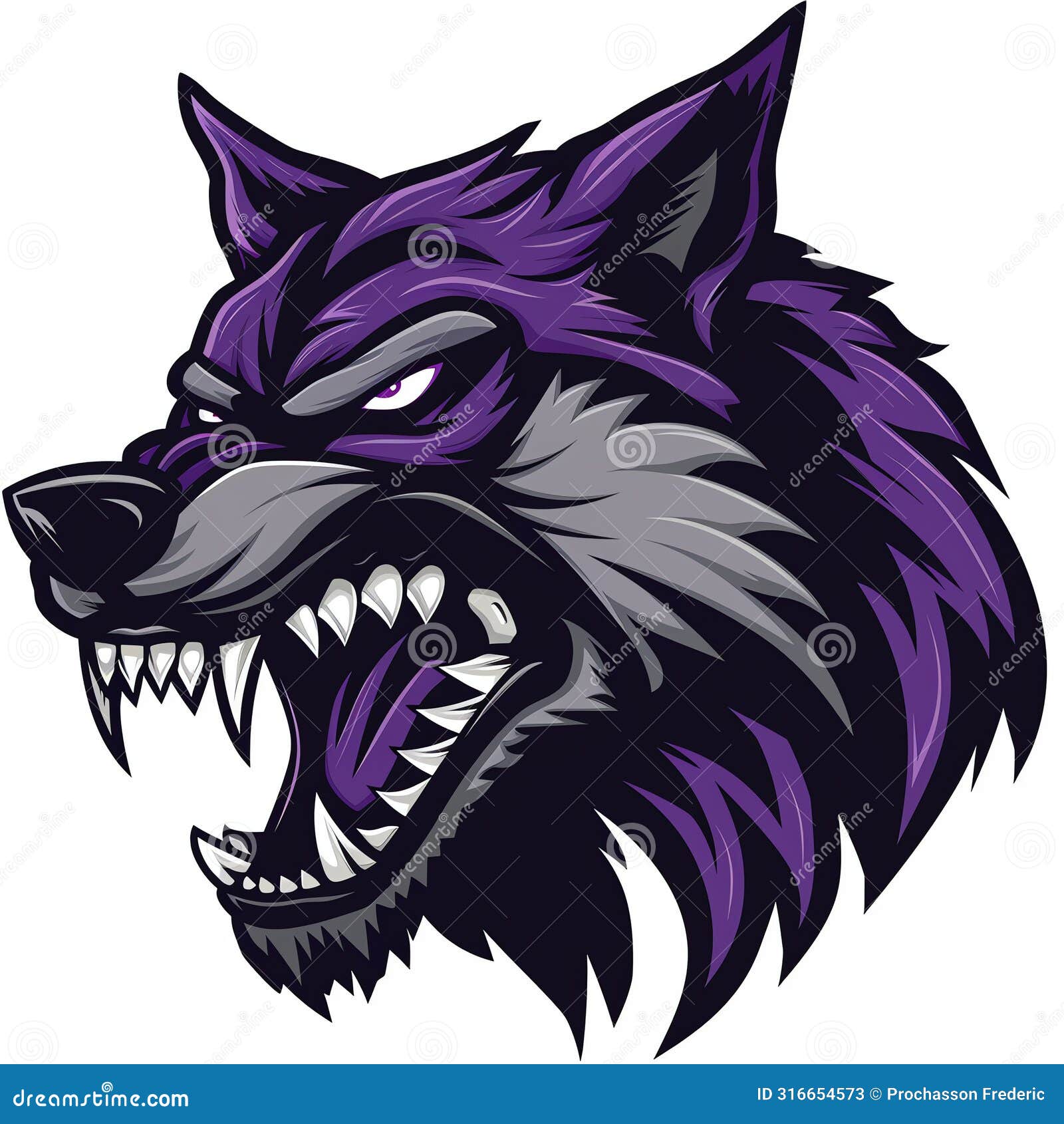 Purple Wolf Logo, AI Generated Stock Illustration - Illustration of ...