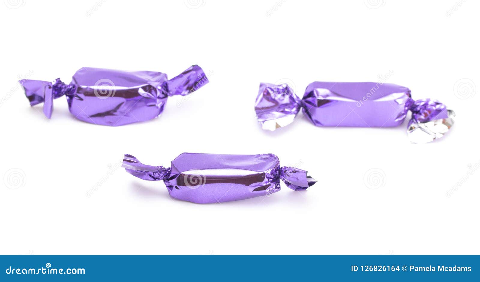 Purple Wrapped Candy stock photo. Image of mint, sugar - 126826164