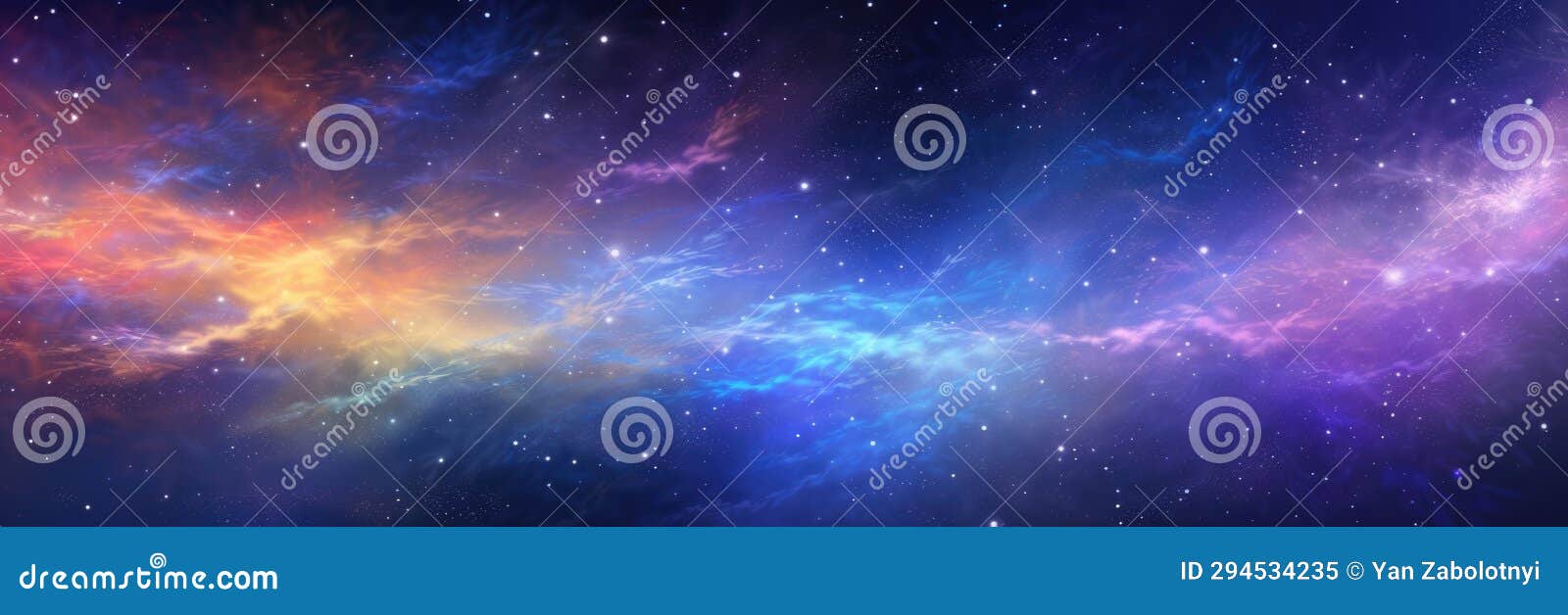 Purple Yellow Blue Space , Panoramic Background Stock Illustration ...