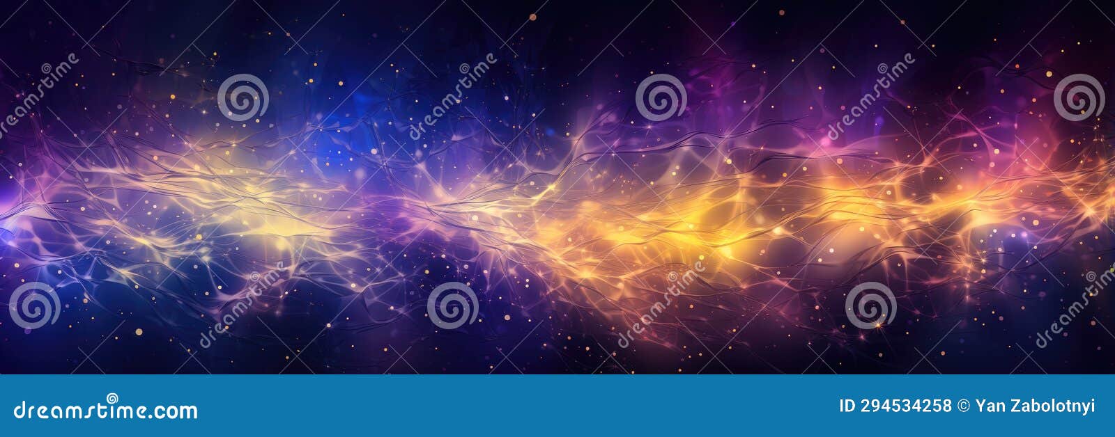 Purple Yellow Blue Space , Panoramic Background Stock Illustration ...