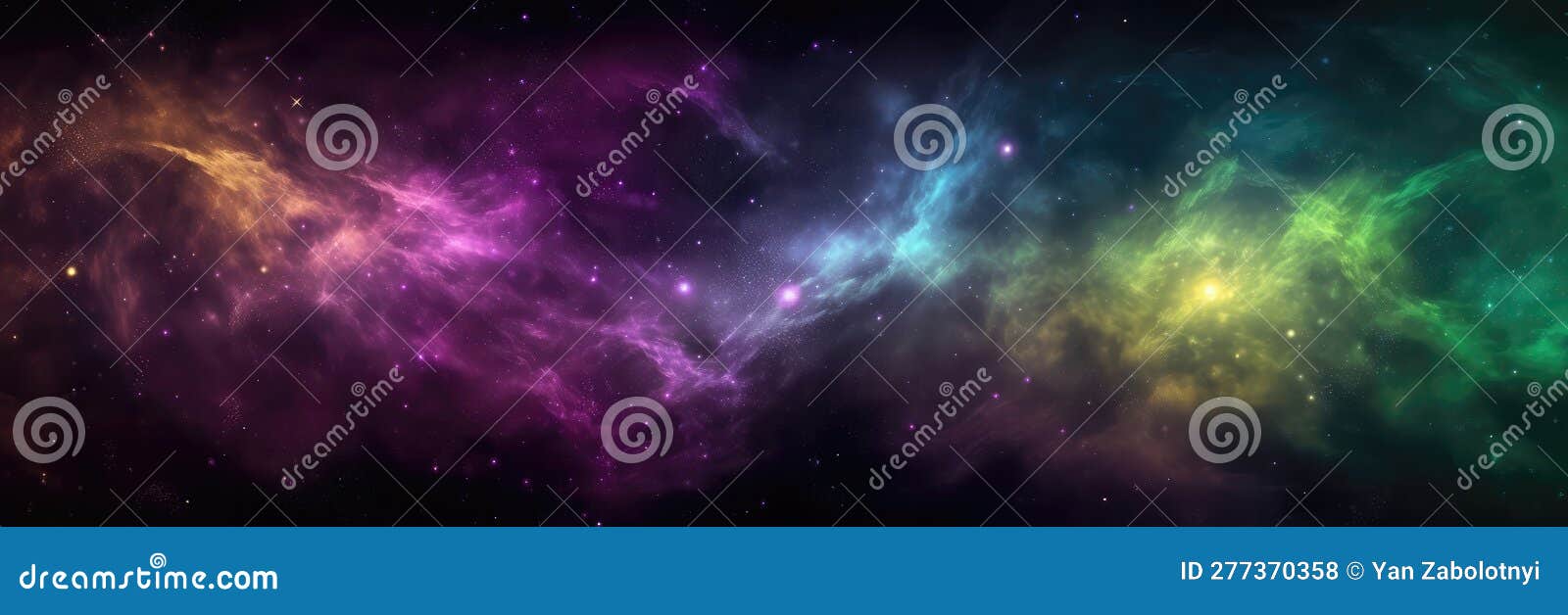 Purple Yellow Green Space , Panoramic Background. Generative AI Stock ...