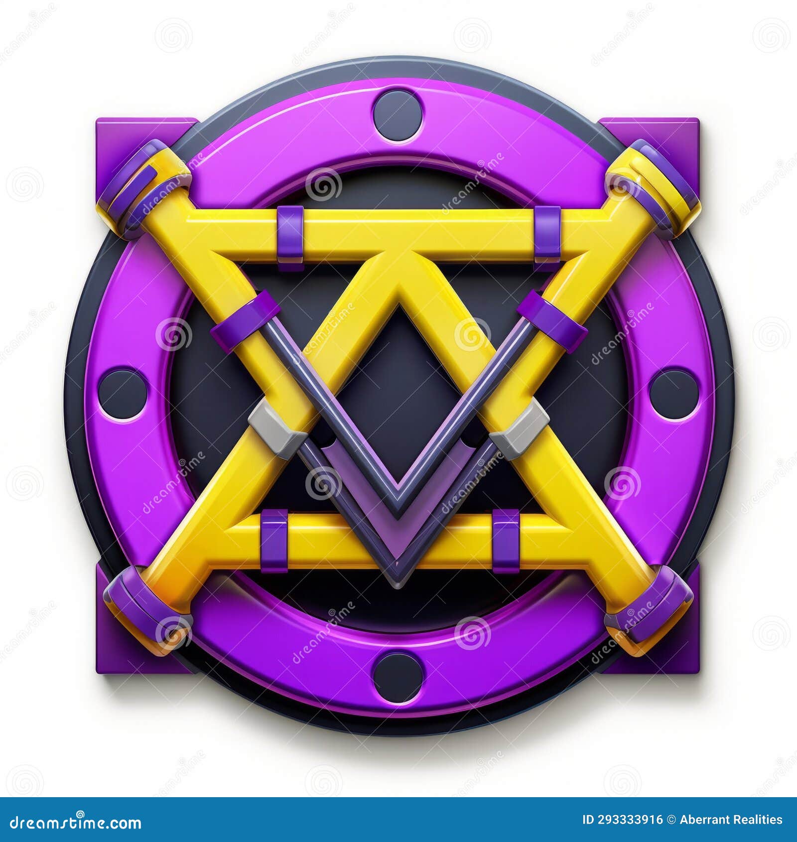 A Purple and Yellow Logo with a Triangle on it Stock Illustration ...