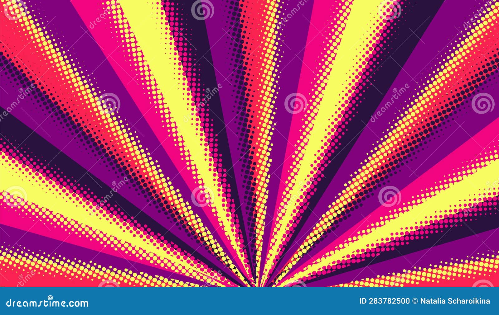 Purplish-yellow Crimson Background of Rays of Light with a Halftone ...