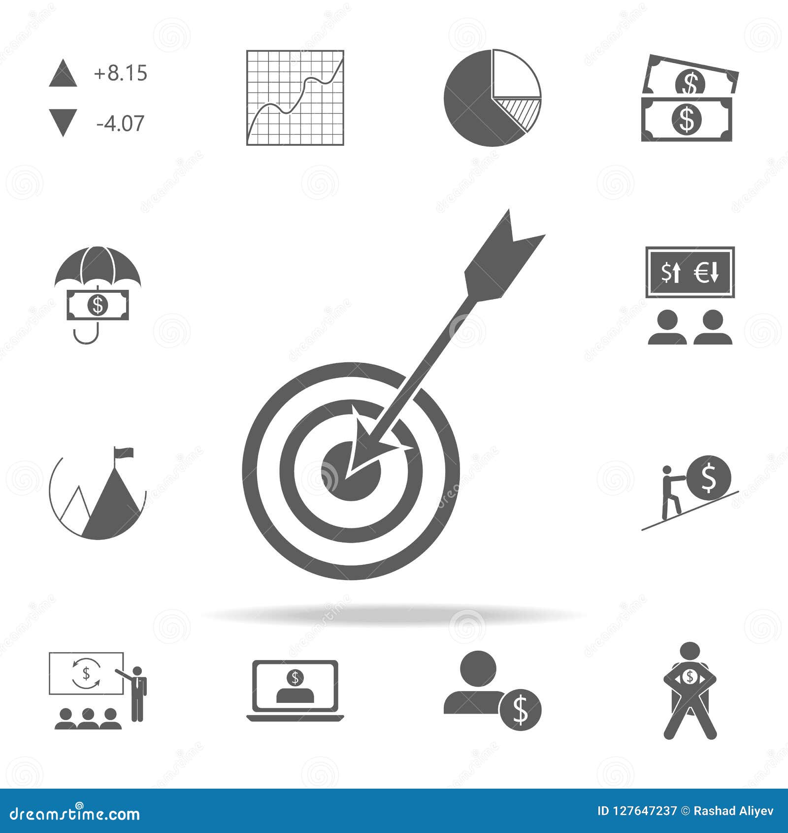 Purpose and Arrow Icon. Finance Icons Universal Set for Web and Mobile ...
