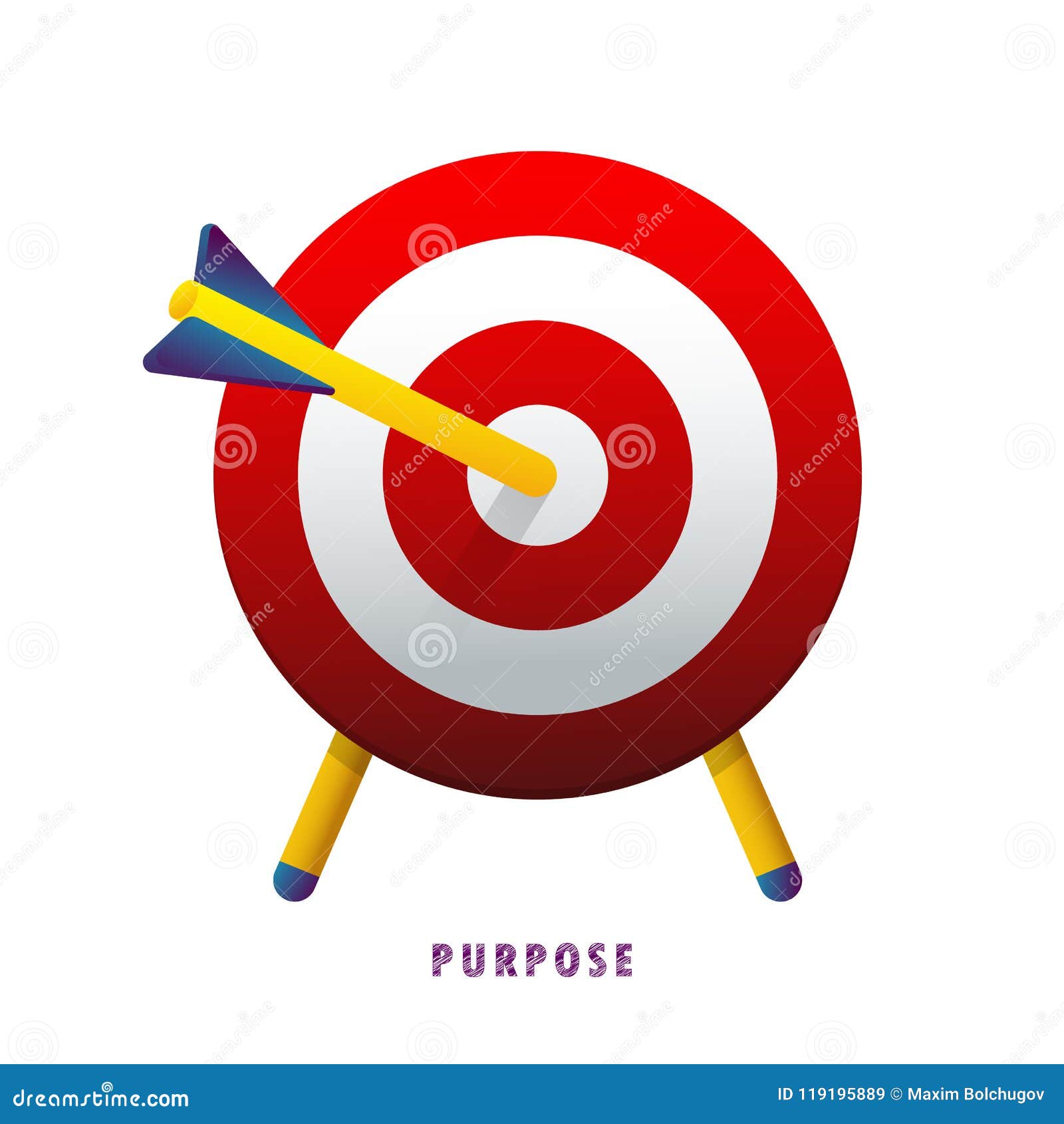Purpose. the Arrow in the Target. Vector Illustration. Flat. Gradient ...