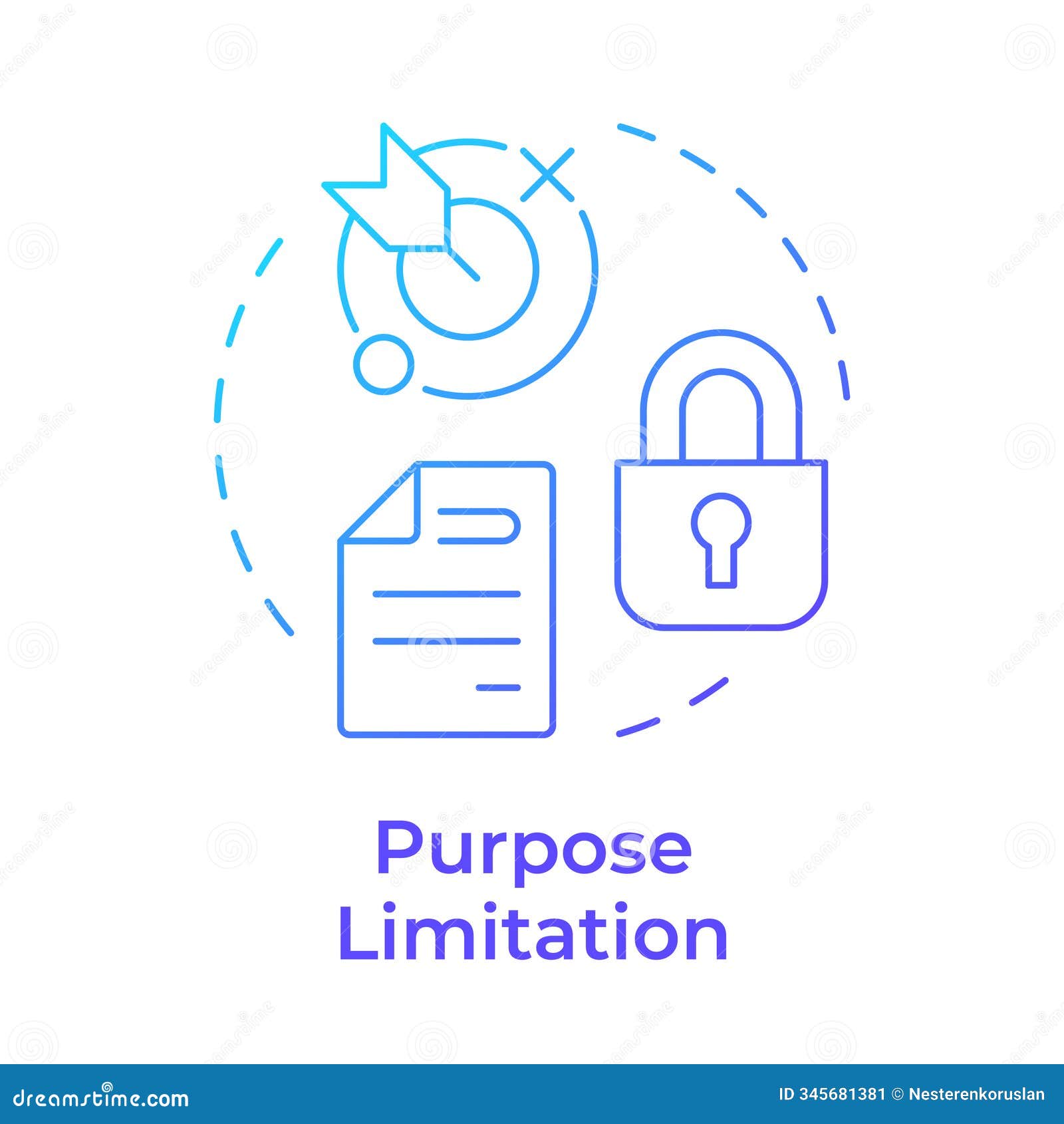 Purpose Limitation Blue Gradient Concept Icon Stock Illustration ...