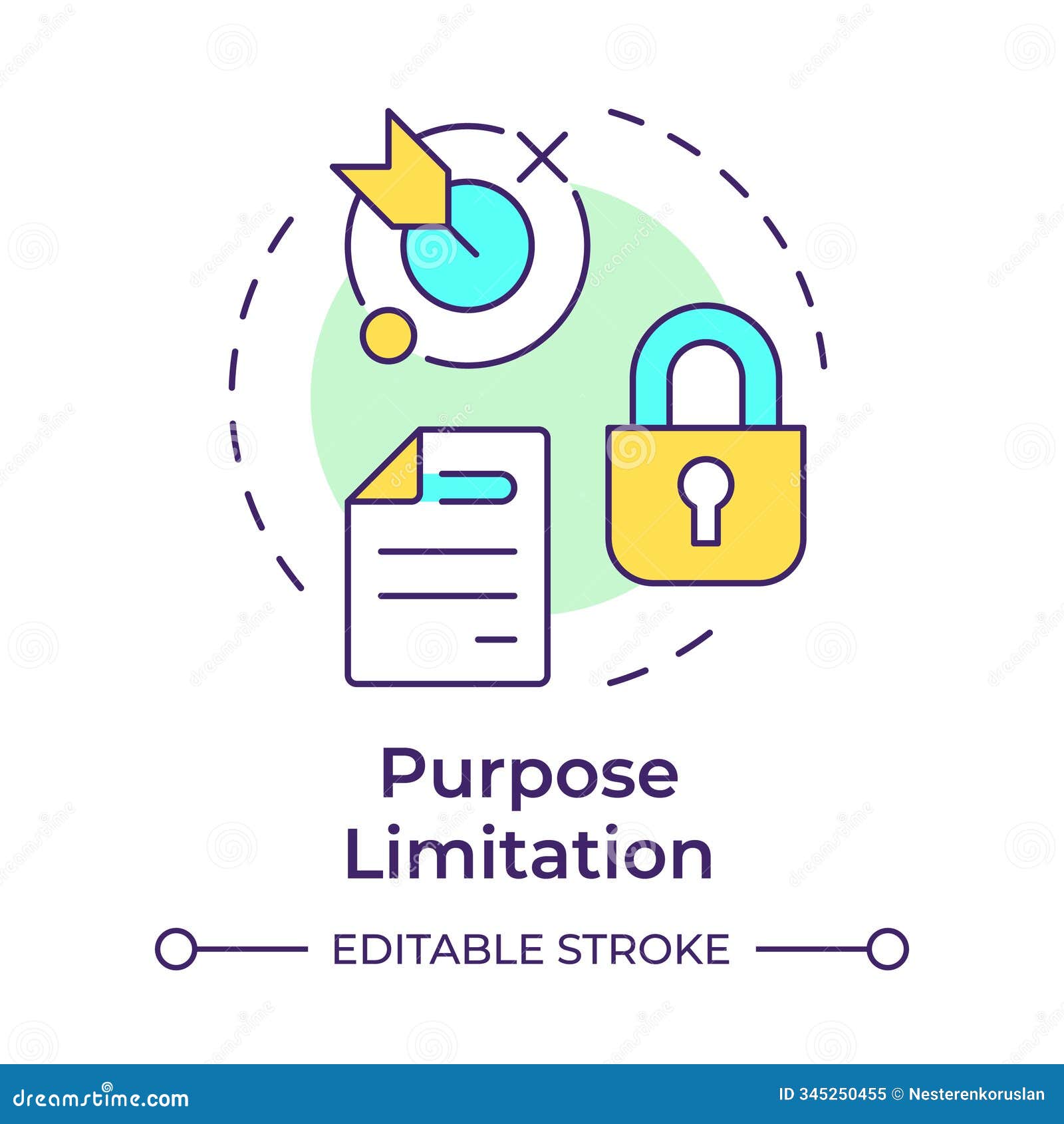 Purpose Limitation Multi Color Concept Icon Stock Illustration ... Purpose Limitation Multi Color Concept Icon Stock Illustration ...
