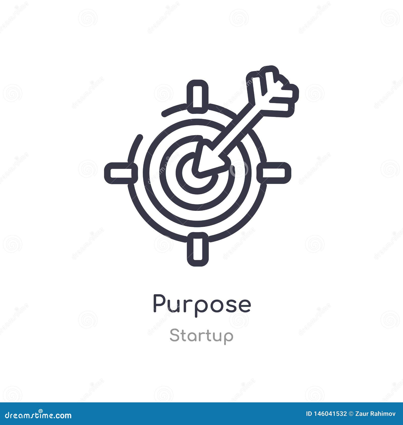 Purpose Outline Icon. Isolated Line Vector Illustration from Startup ...