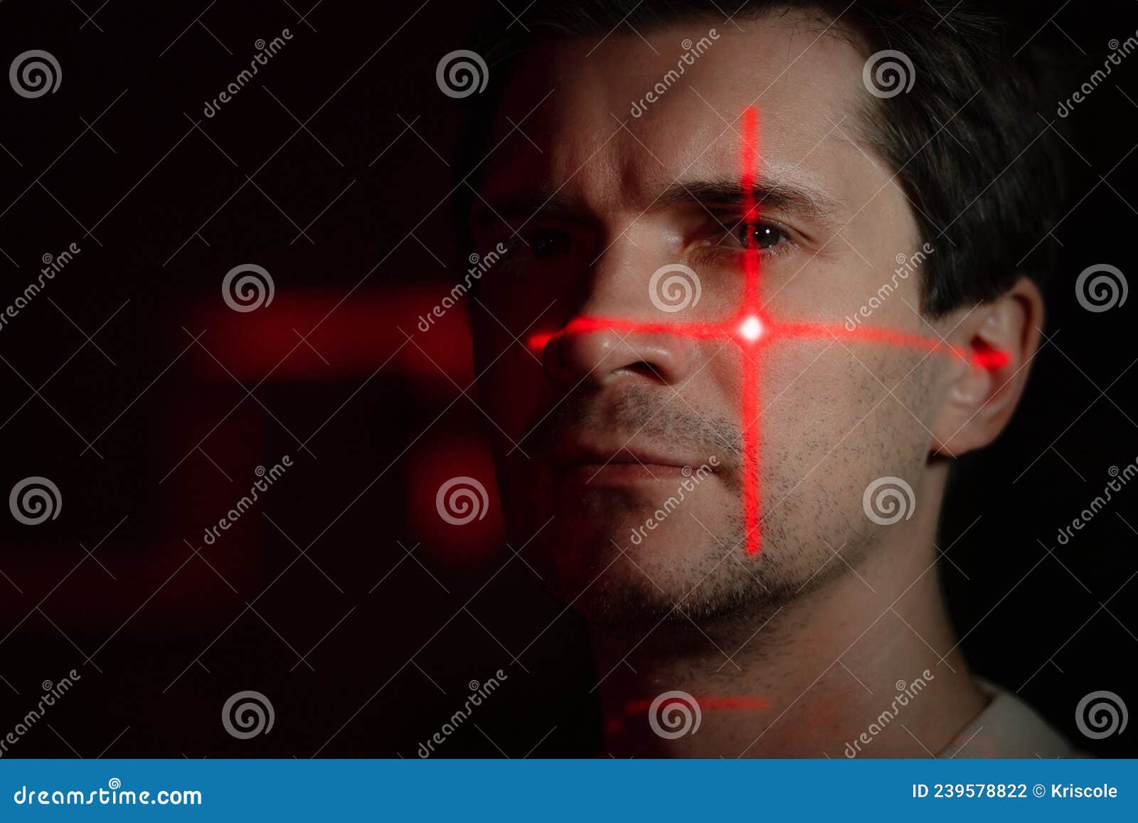 Purpose, Technology and Human, Concept. a Young Man with Projections on ...